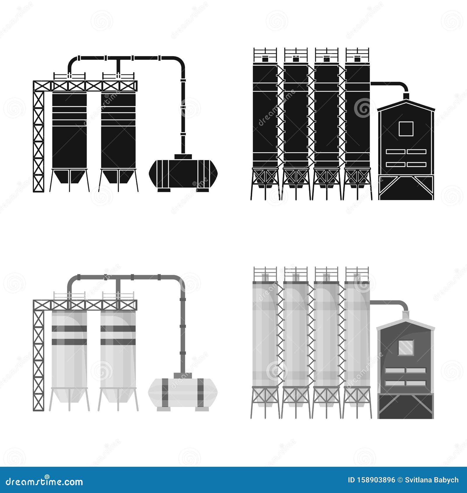 Vector Design of Production and Structure Icon. Set of Production and ...