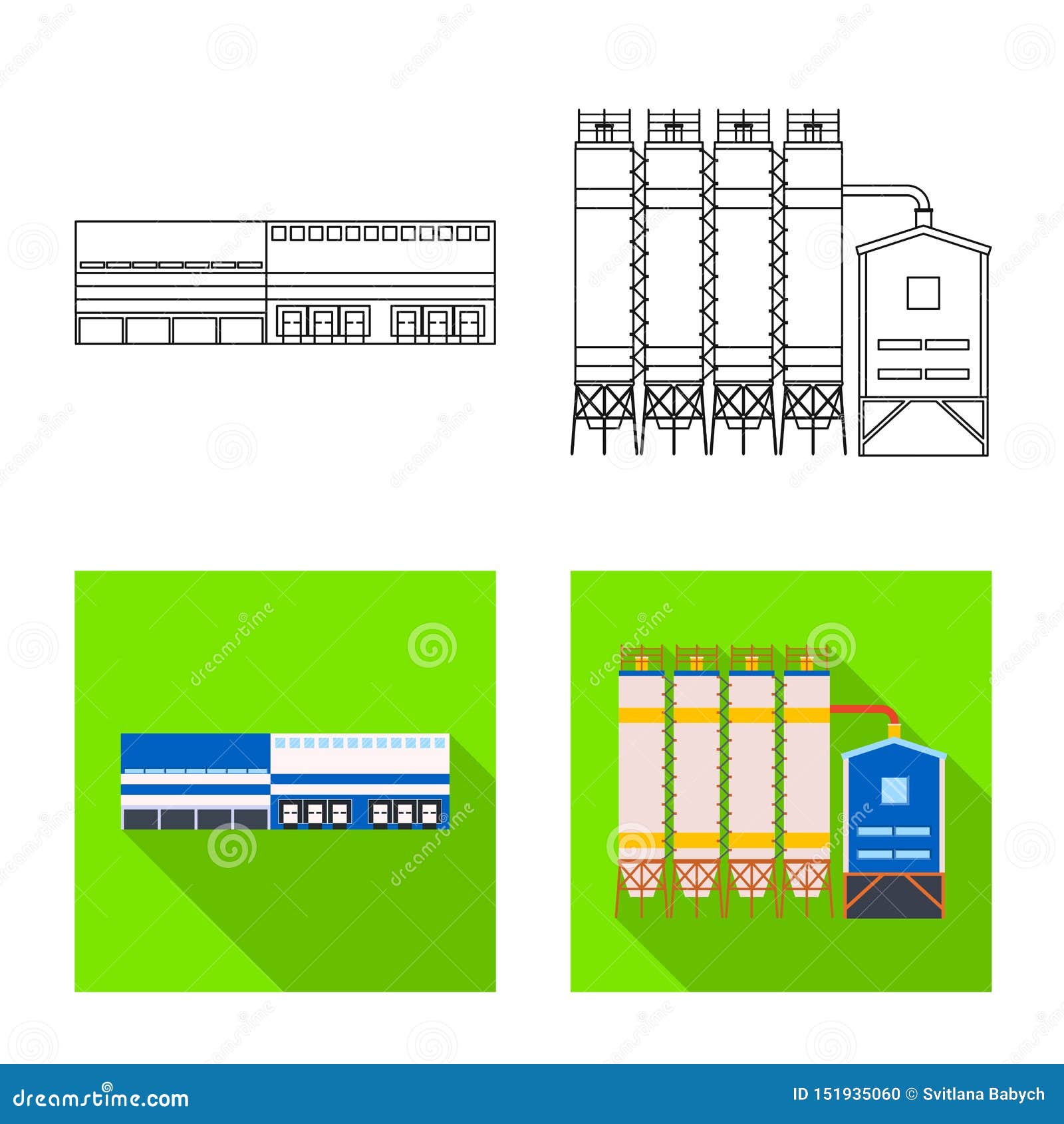 Vector Design of Production and Structure Icon. Set of Production and ...