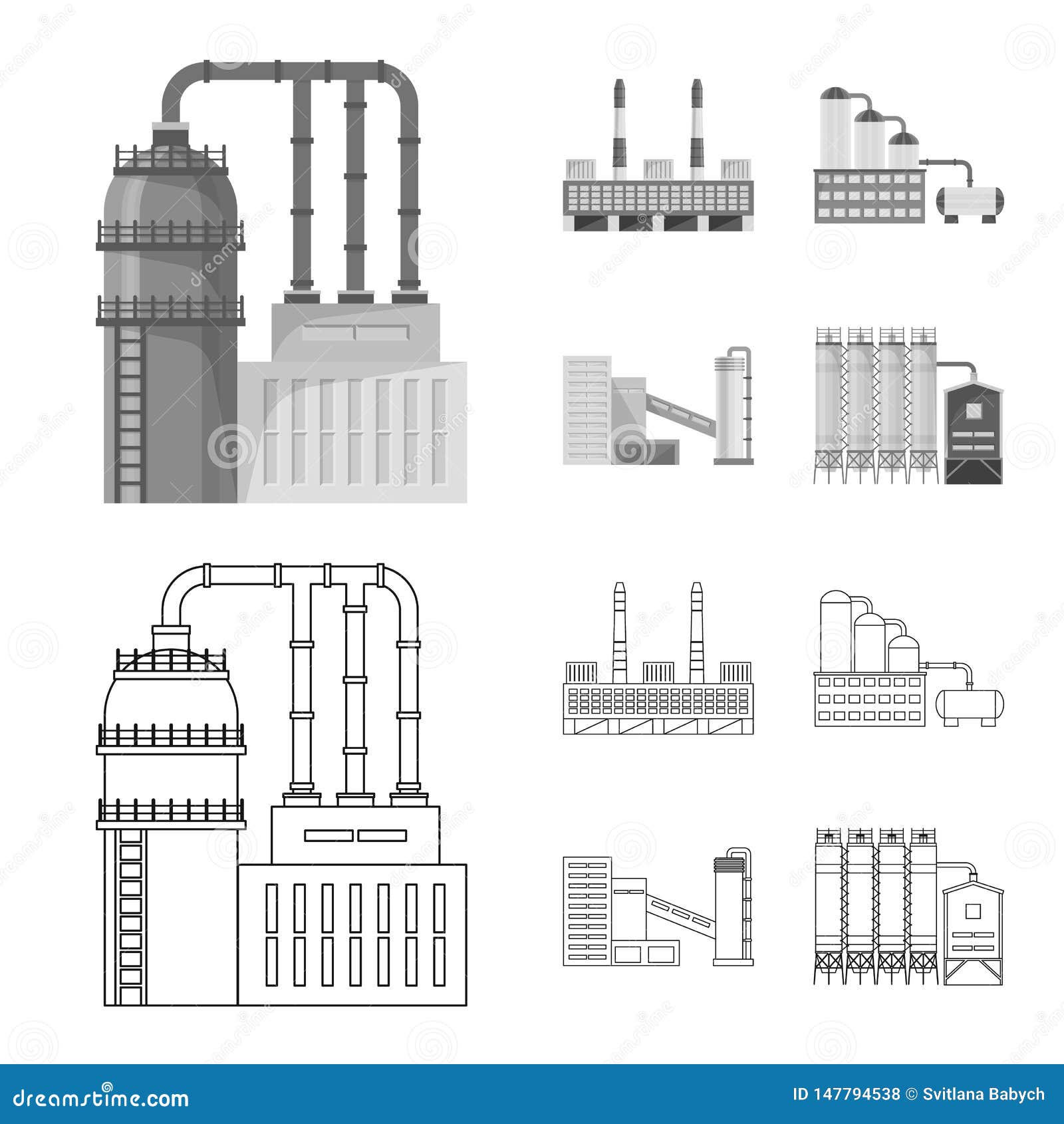 Vector Design of Production and Structure Icon. Set of Production and ...