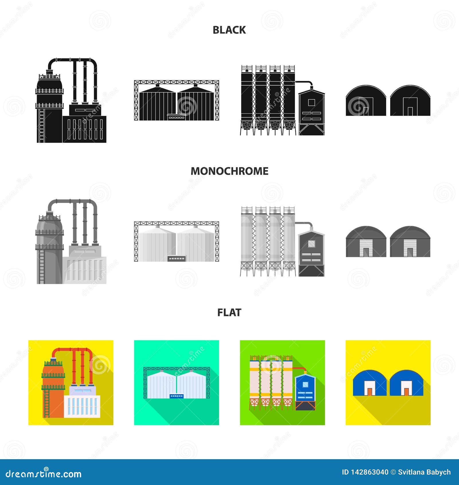 Vector Design of Production and Structure Icon. Set of Production and ...