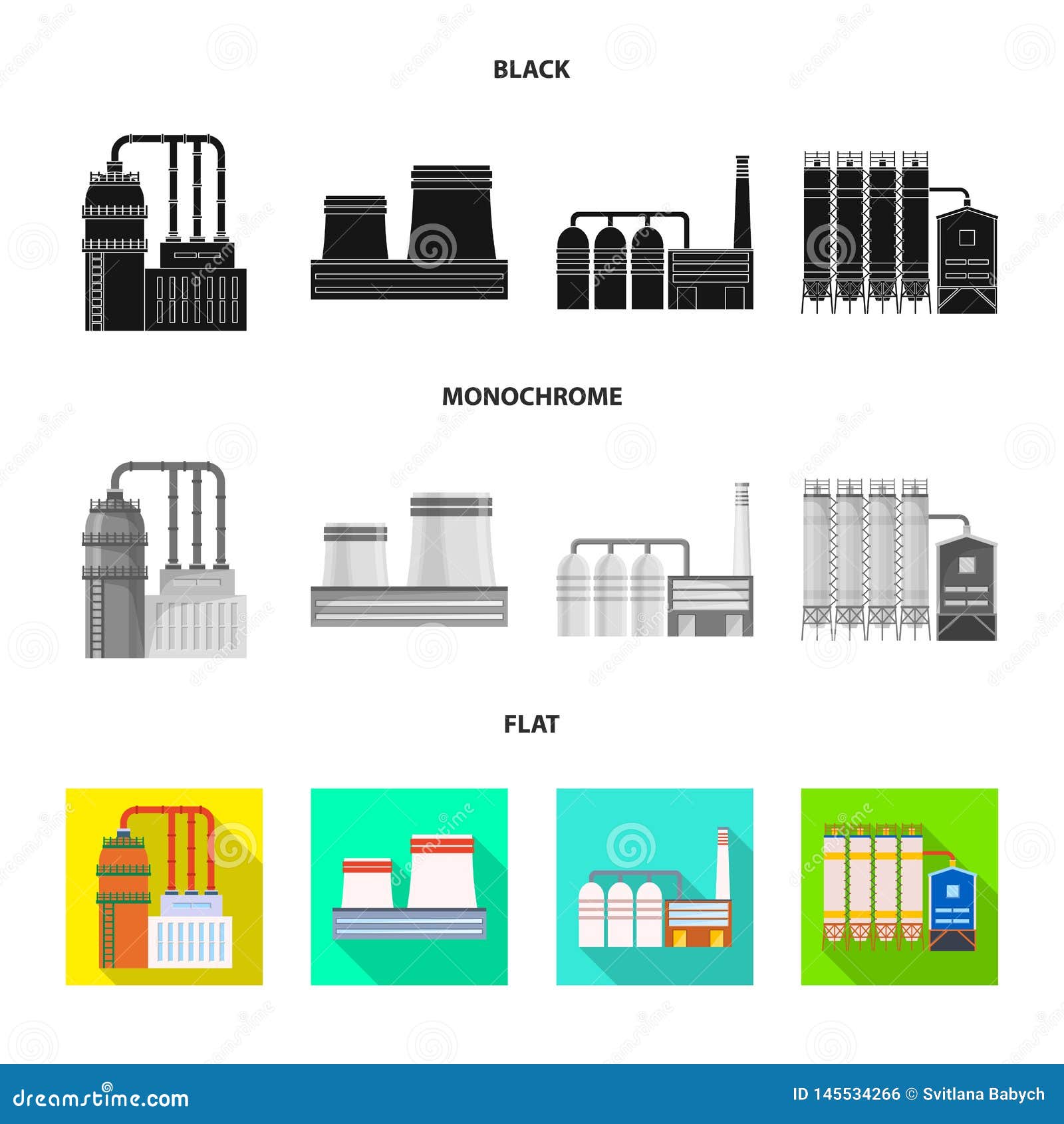 Vector Design of Production and Structure Logo. Set of Production and ...