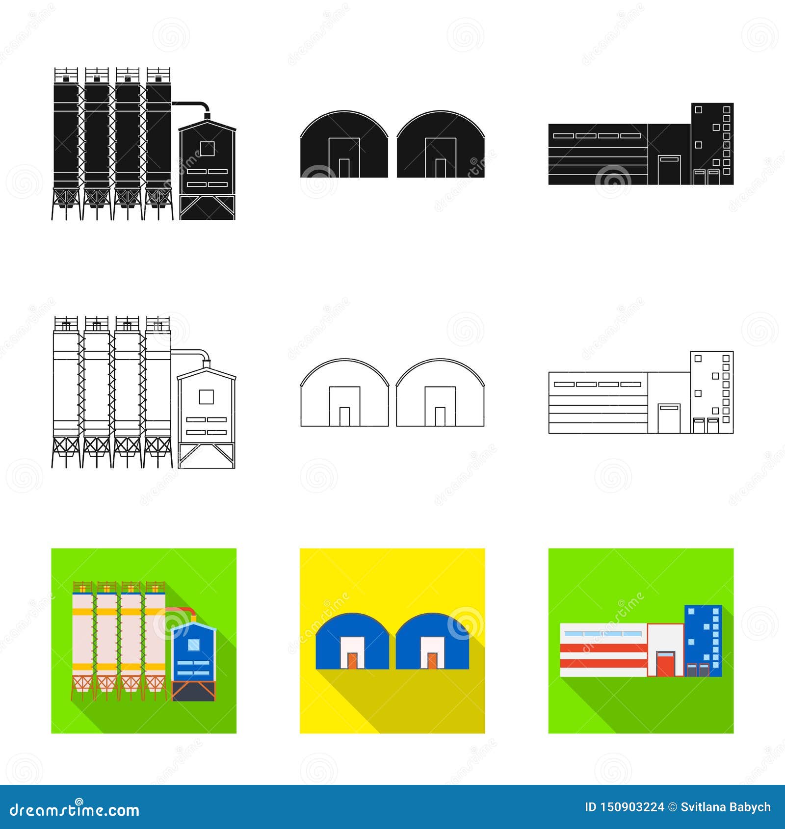Vector Design of Production and Structure Logo. Set of Production and ...