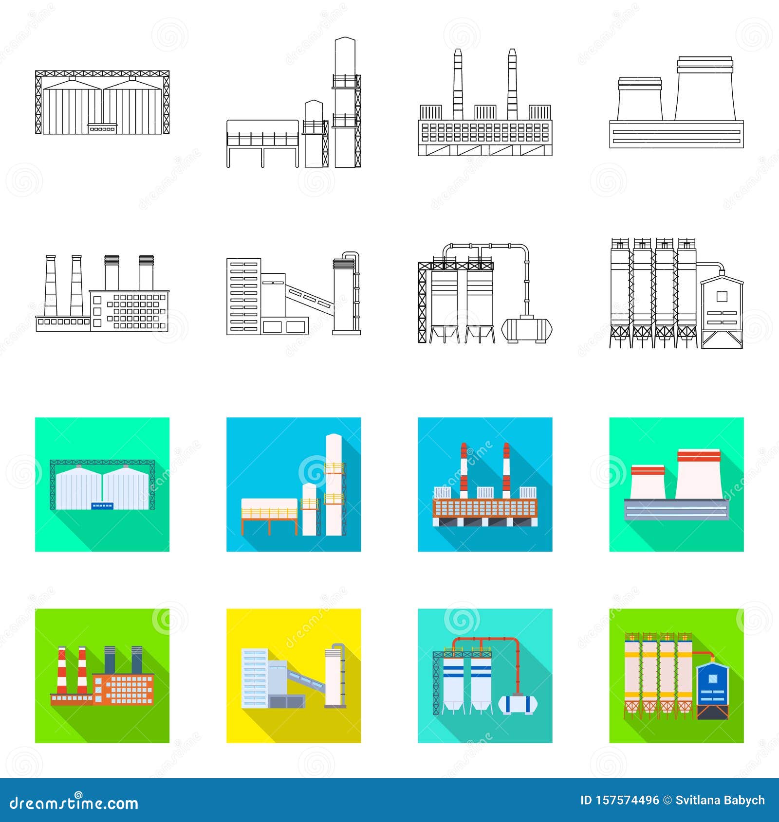 Vector Design of Production and Structure Logo. Set of Production and ...