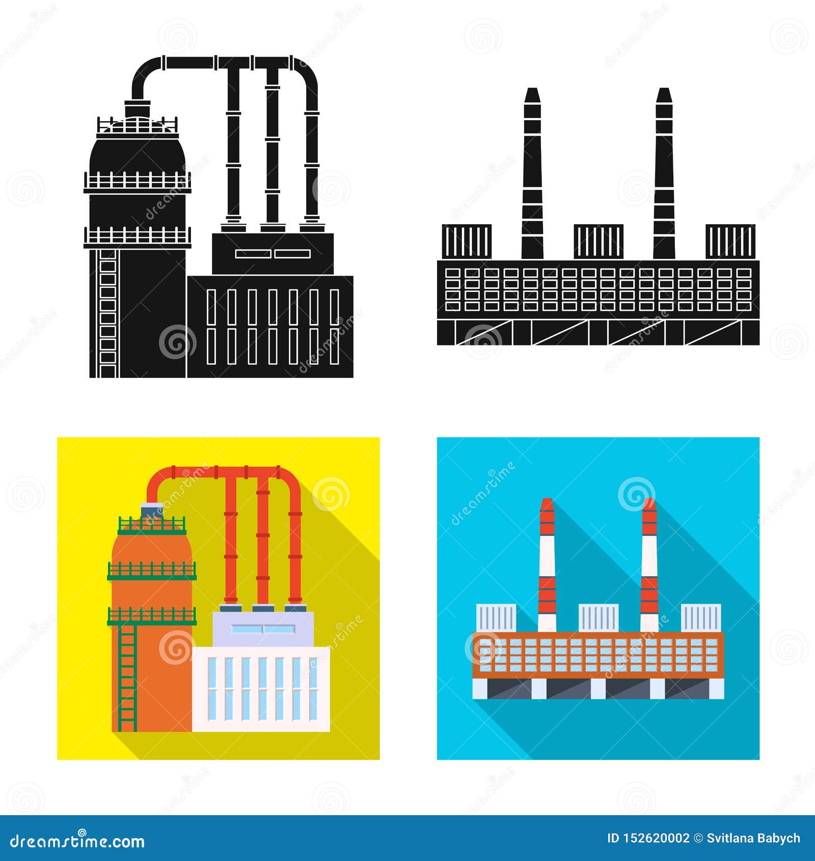 Vector Design of Production and Structure Logo. Set of Production and ...