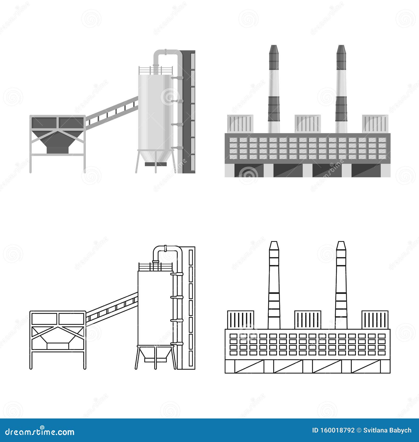 Vector Design of Production and Structure Logo. Set of Production and ...