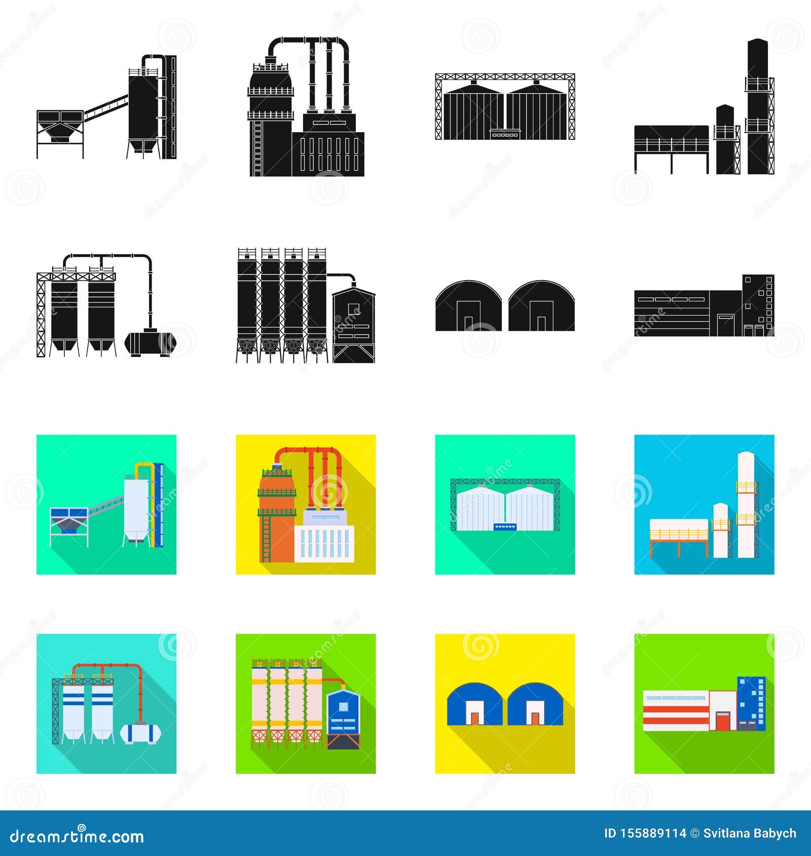 Vector Design of Production and Structure Logo. Set of Production and ...