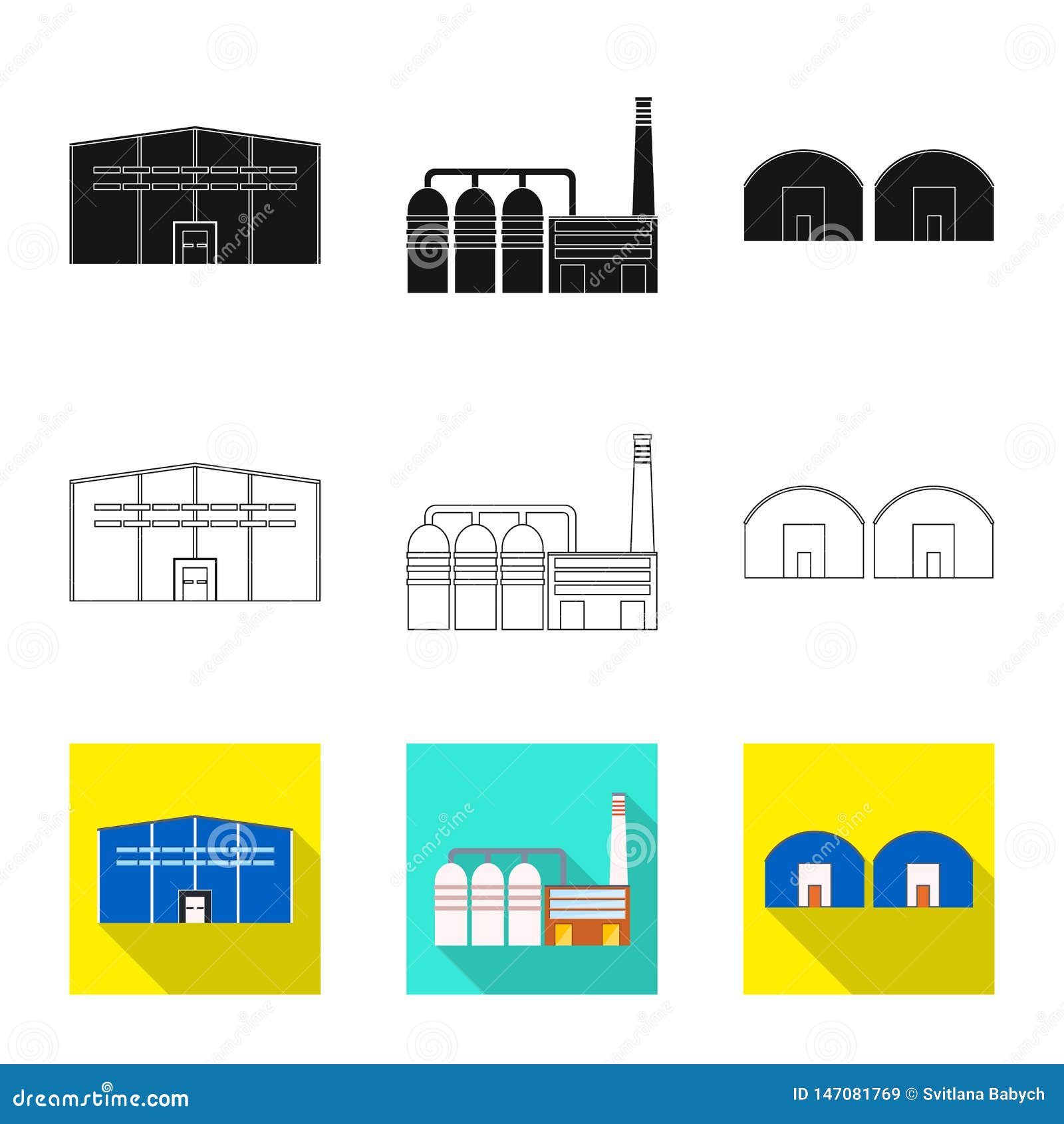 Isolated Object of Production and Structure Sign. Collection of ...