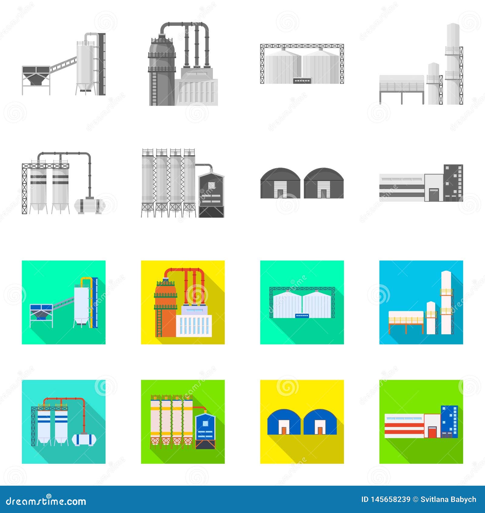 Vector Design of Production and Structure Symbol. Collection of ...