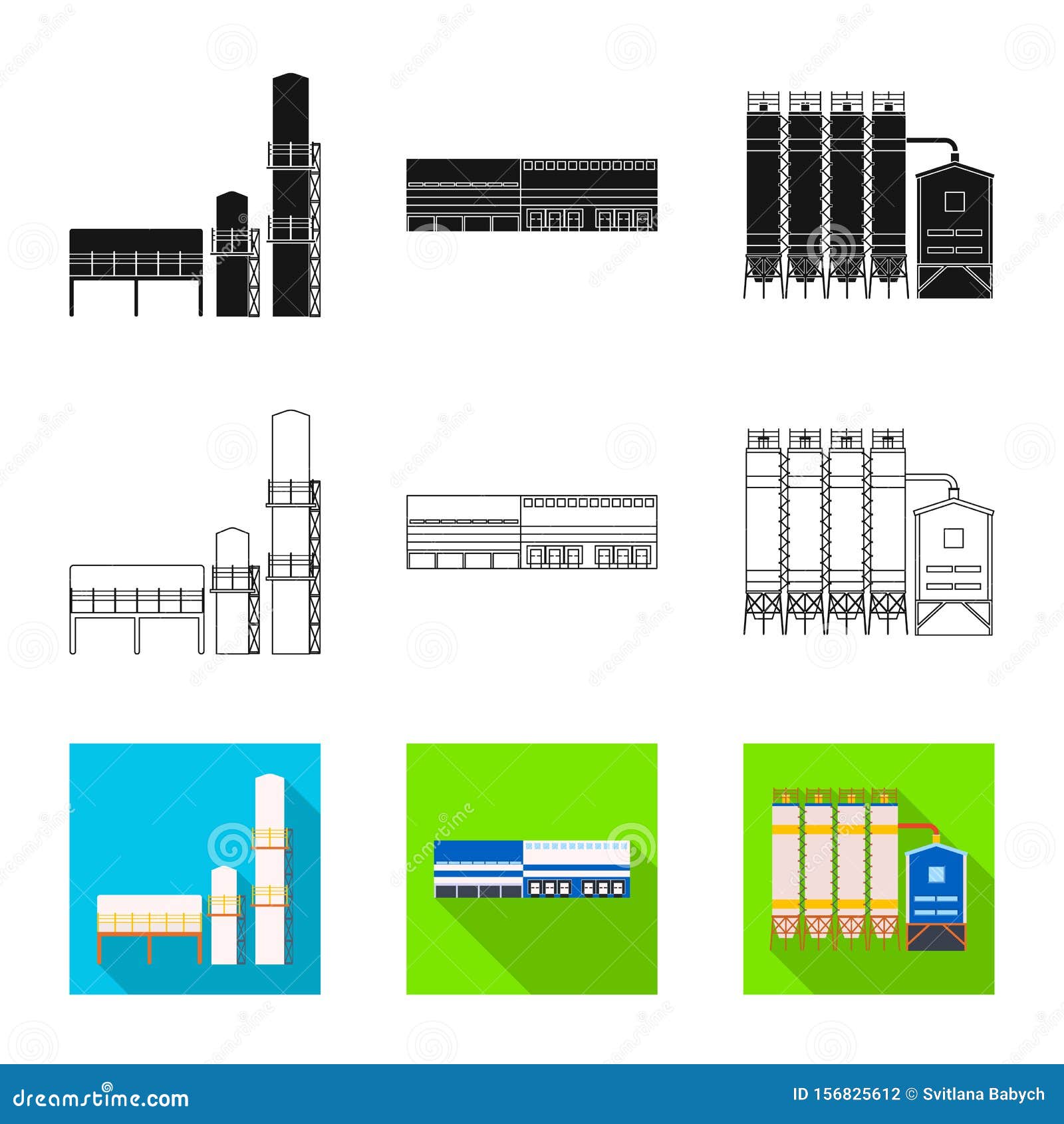 Vector Design of Production and Structure Symbol. Collection of ...