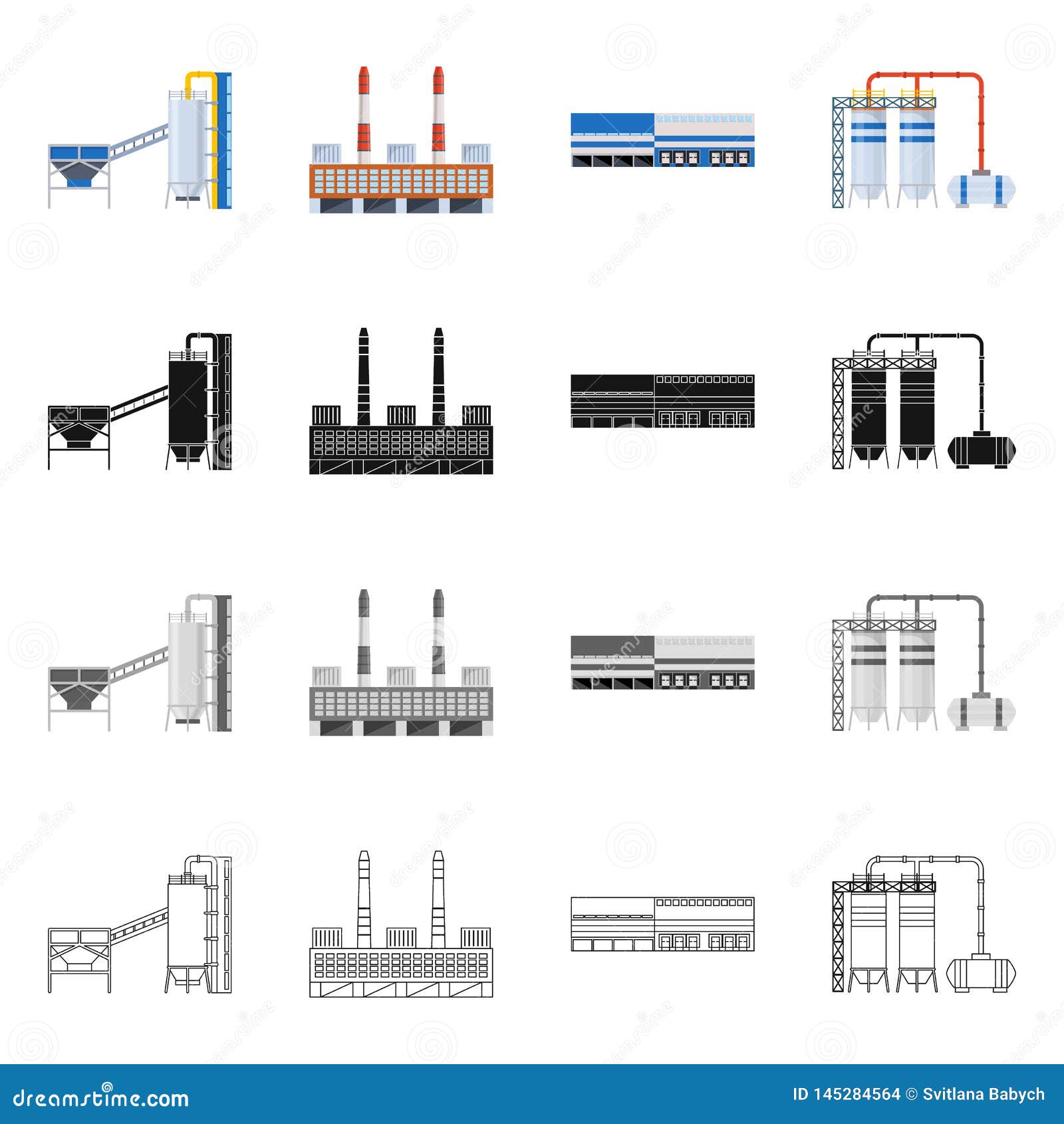 Vector Design of Production and Structure Symbol. Collection of ...