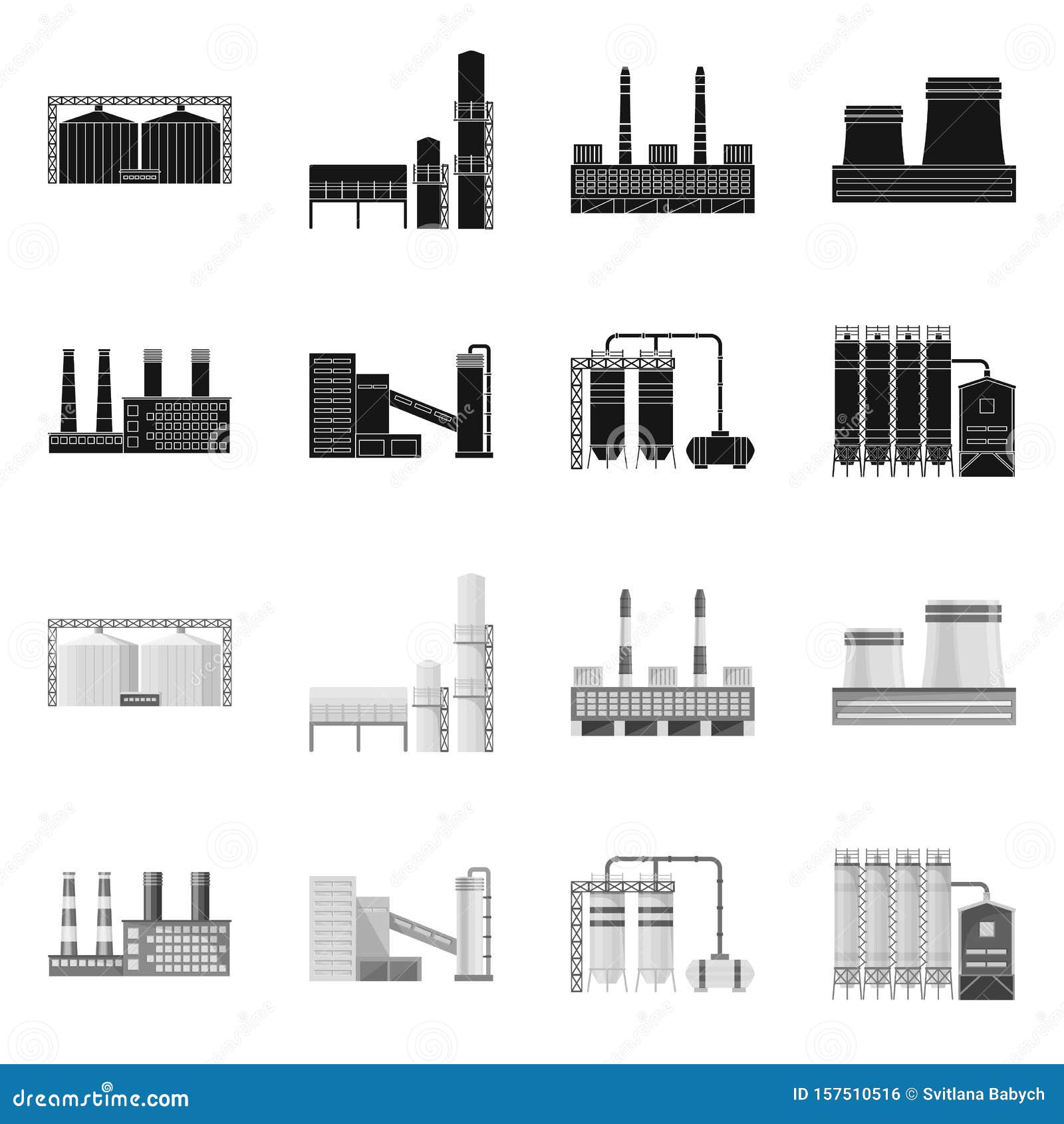 Vector Design of Production and Structure Symbol. Collection of ...