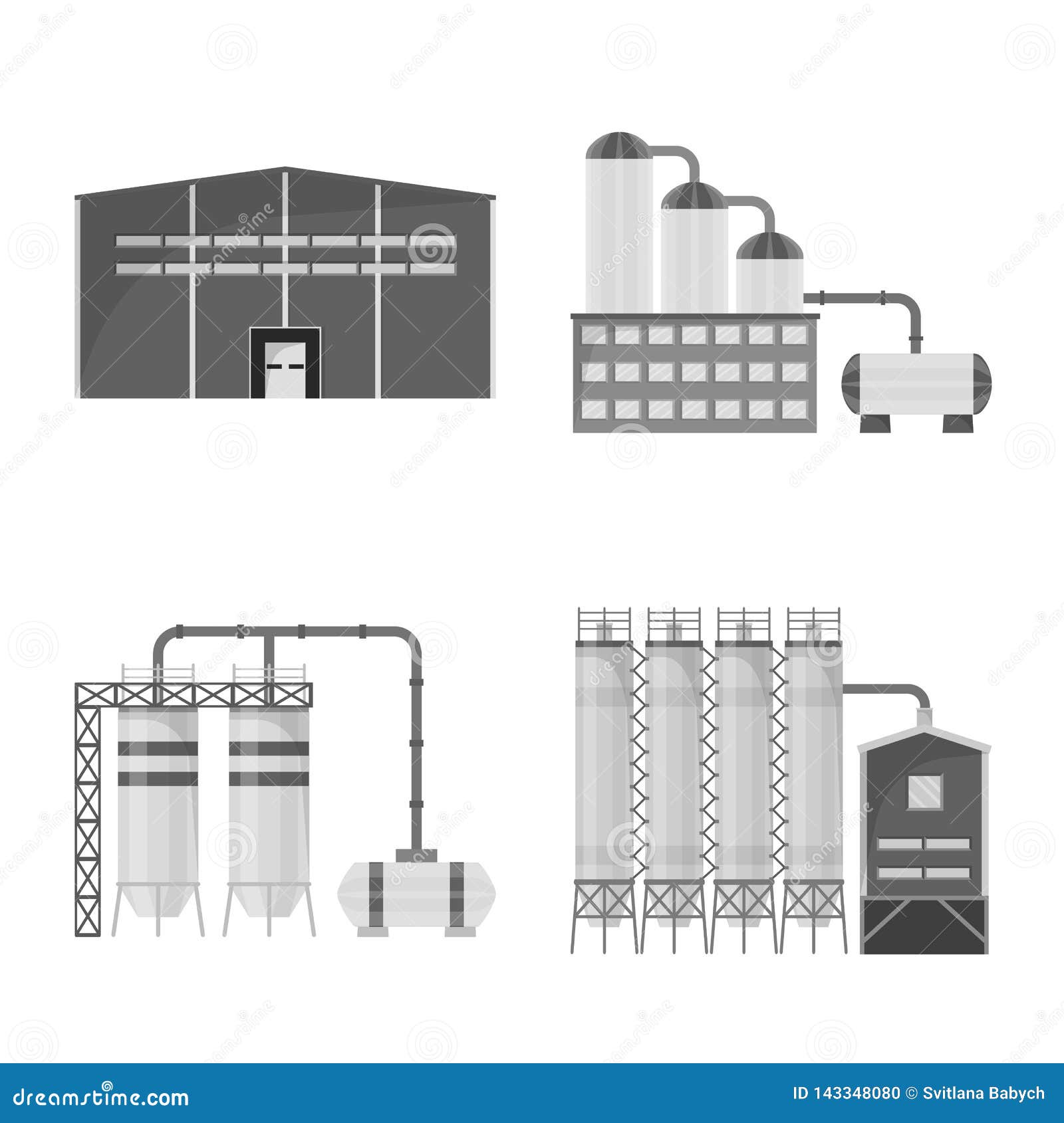 Vector Design of Production and Structure Symbol. Set of Production and ...