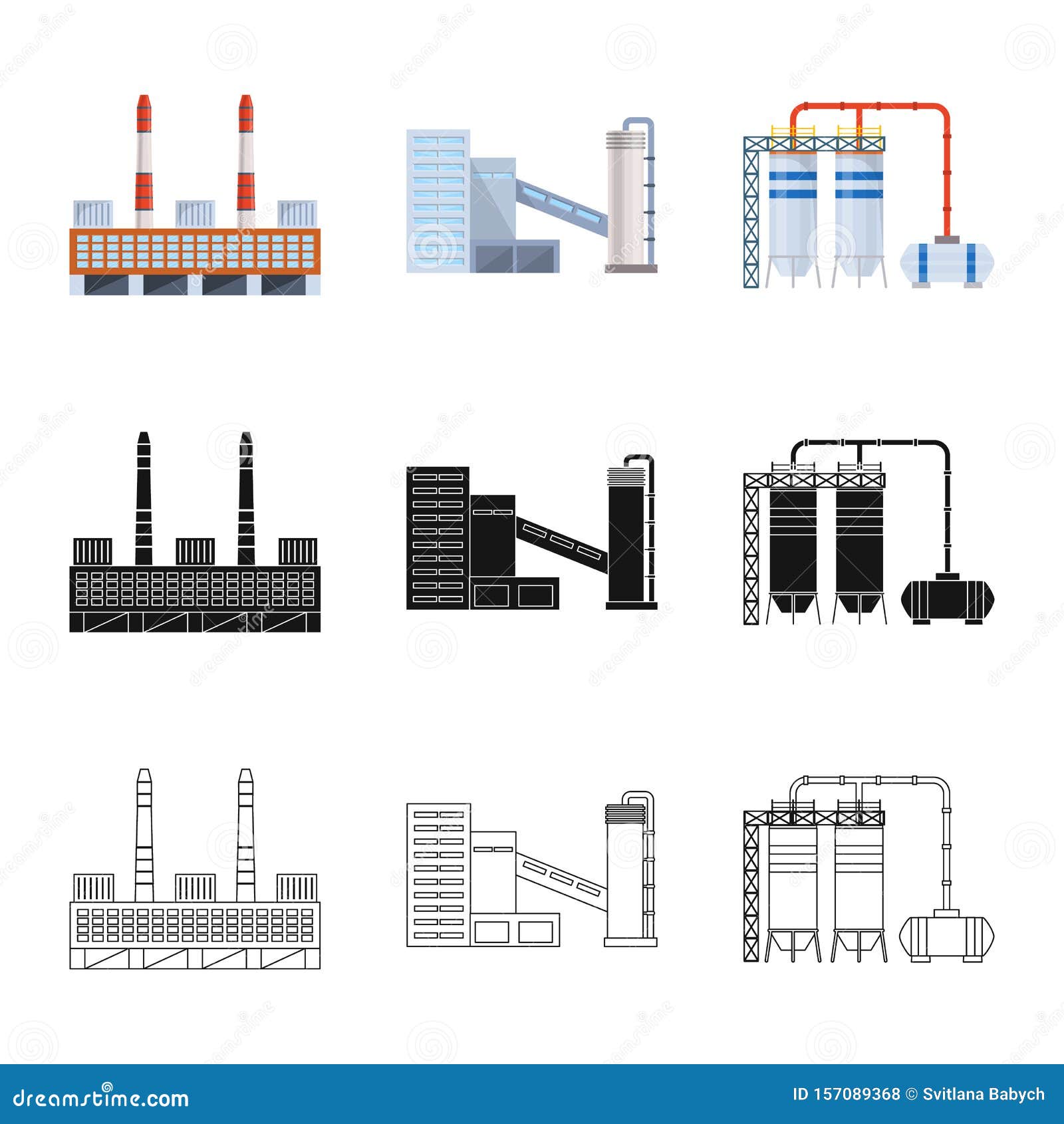 Vector Design of Production and Structure Symbol. Set of Production and ...