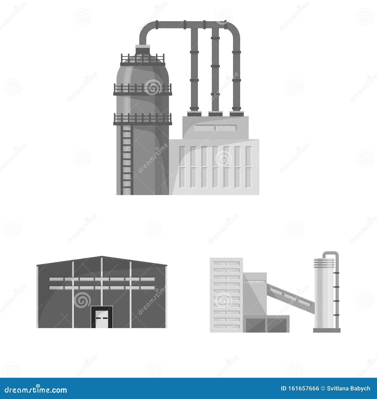 Vector Design of Production and Structure Symbol. Set of Production and ...