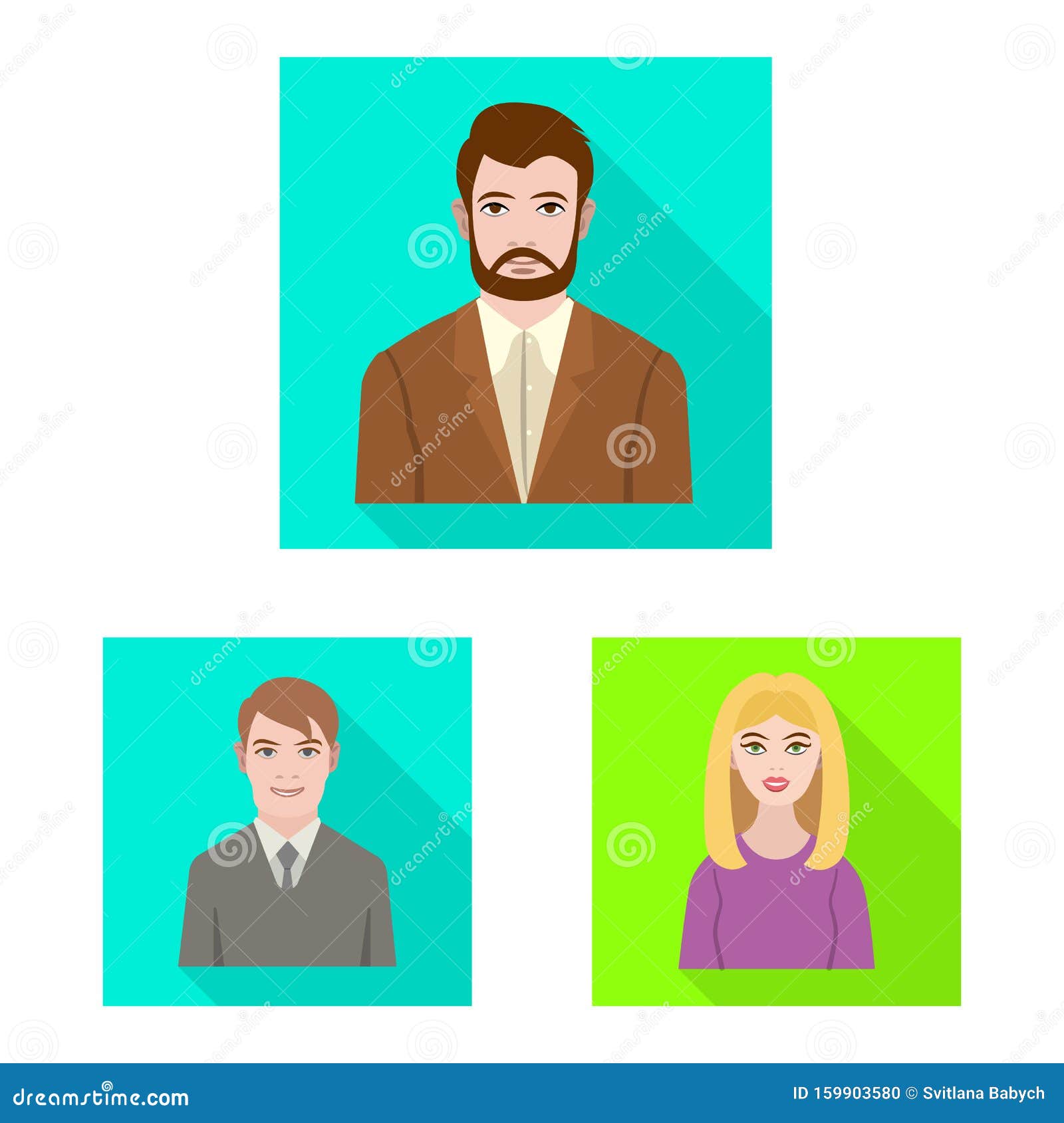 Vector Design of Profile and Portrait Logo. Set of Profile and ...