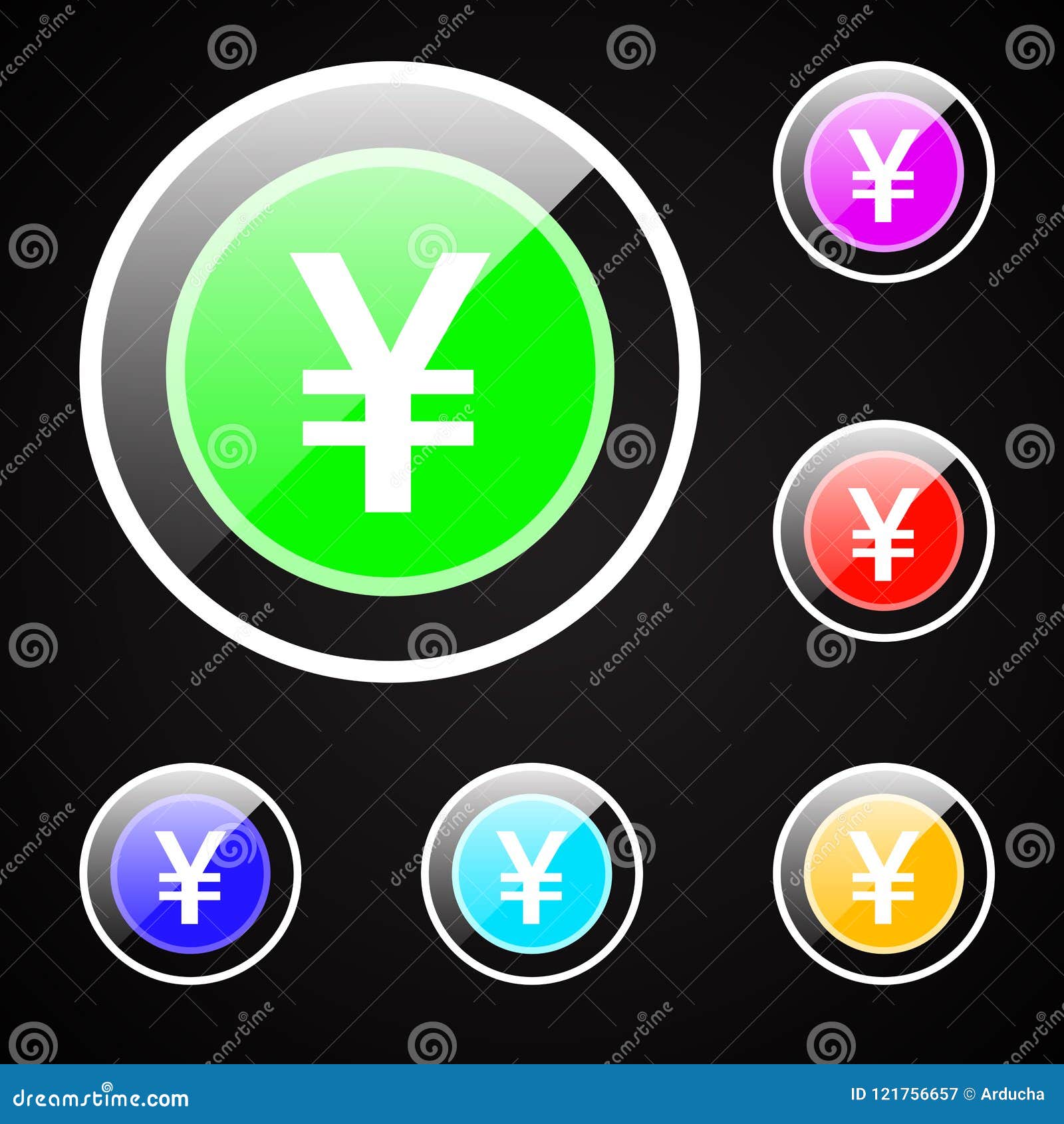 Japan yen stock vector. Illustration of glass, shine - 121756657