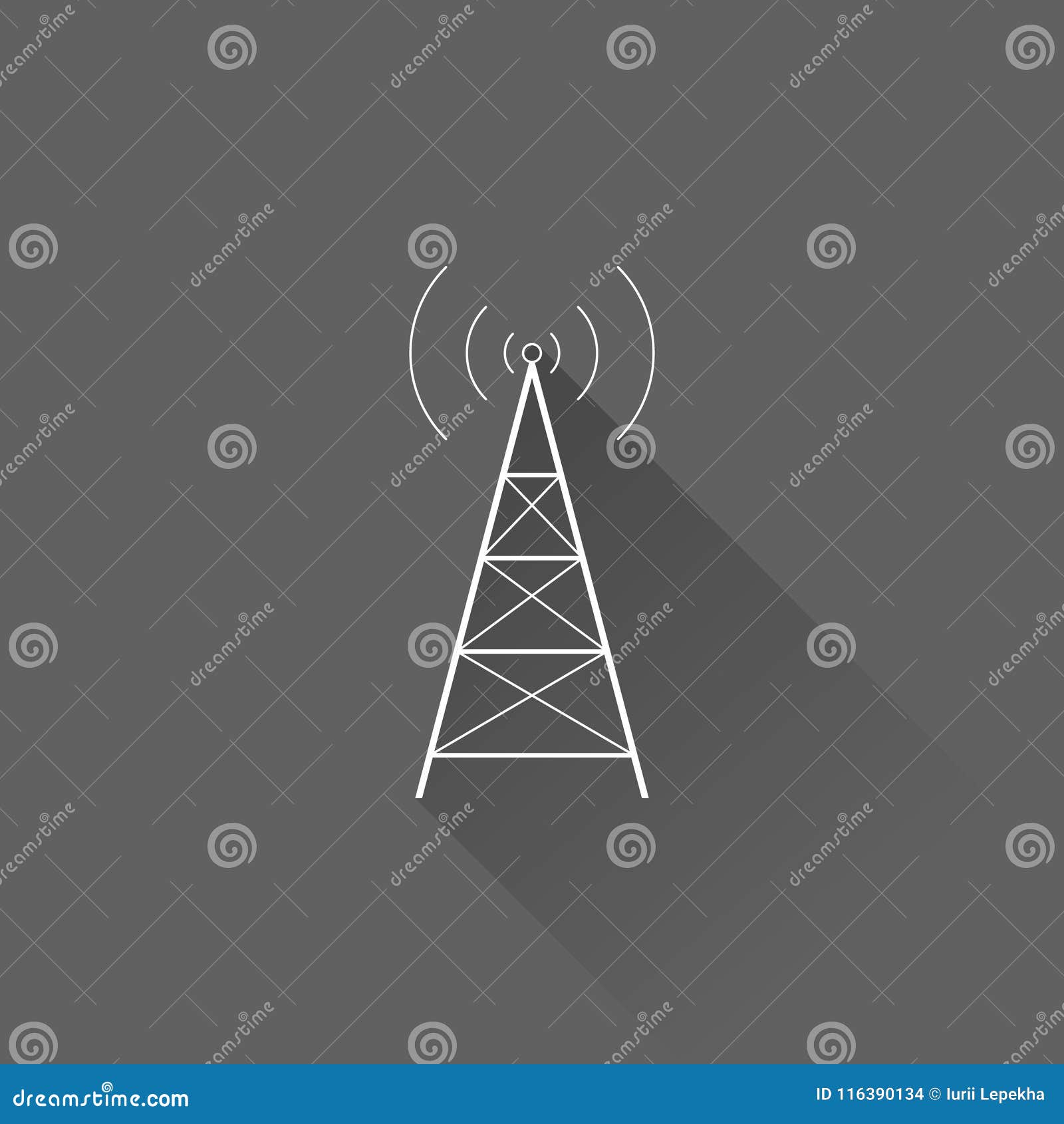 Vector Design of Radio Tower Broadcast Icon. Stock Illustration ...