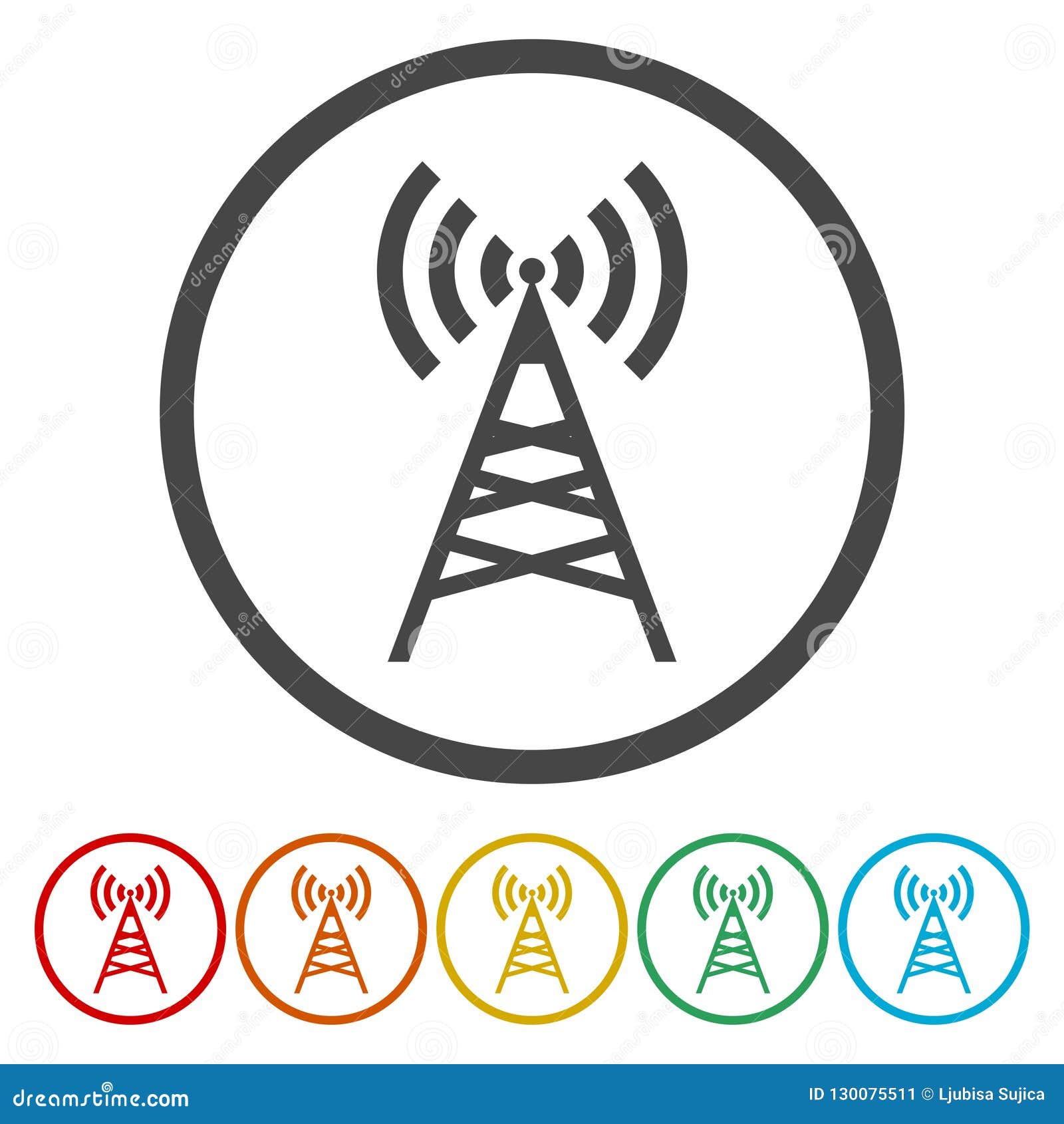 Vector Design of Radio Tower Broadcast Icon Stock Vector - Illustration ...