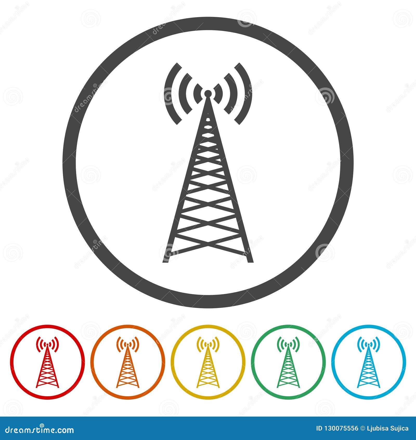 Vector Design of Radio Tower Broadcast Icon Stock Vector - Illustration ...