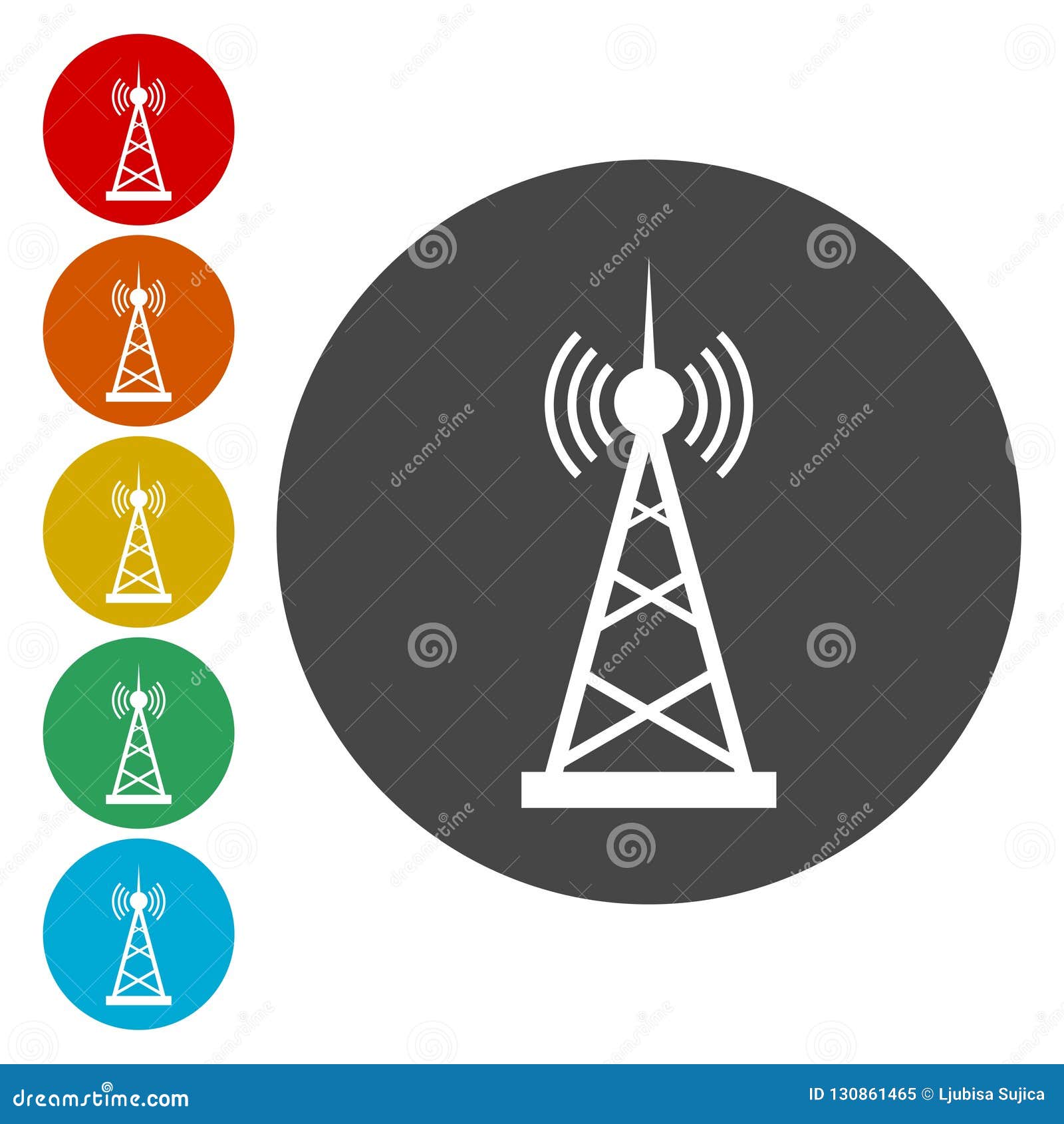 Vector Design of Radio Tower Broadcast Icon Stock Vector - Illustration ...