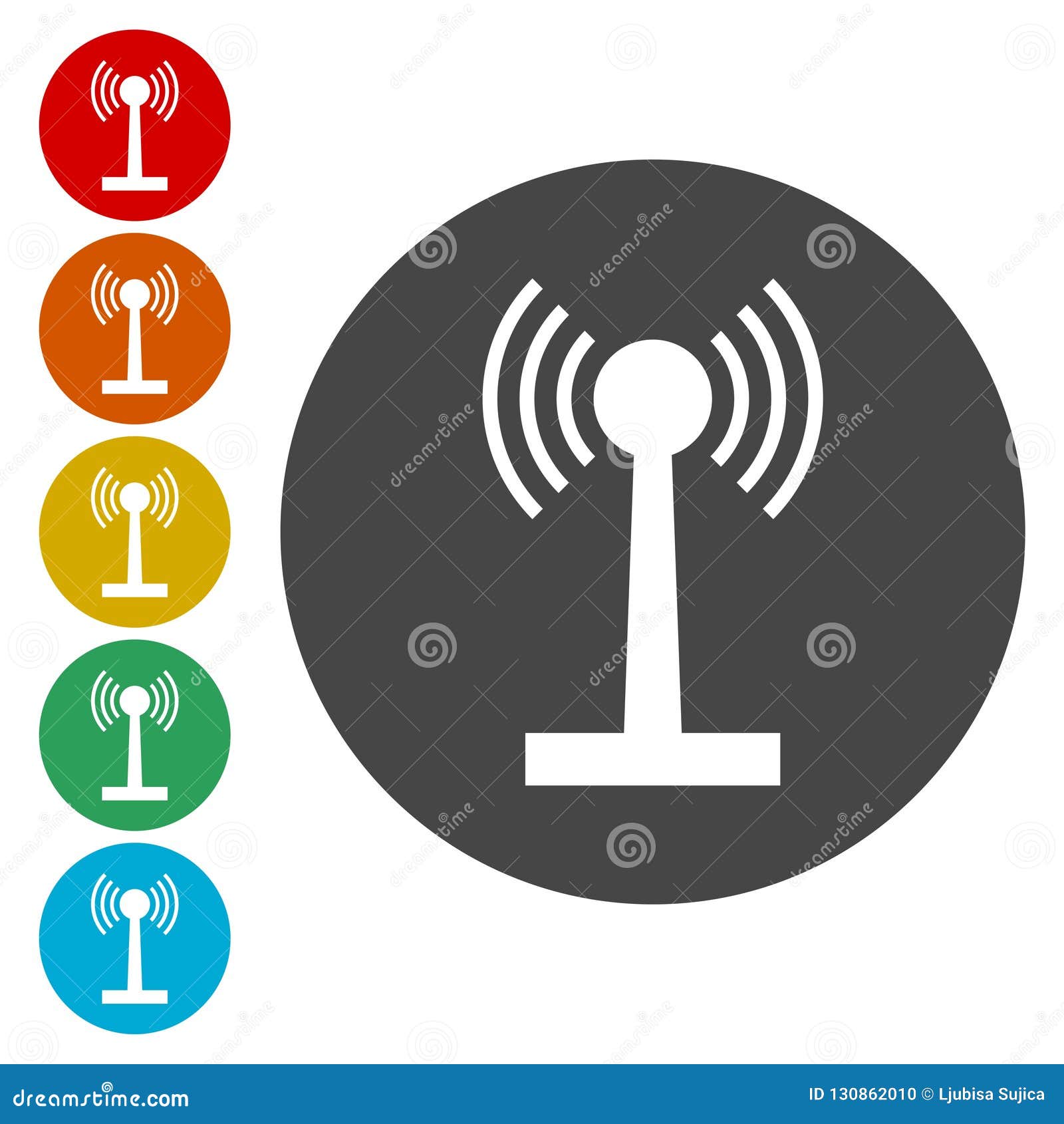 Vector Design of Radio Tower Broadcast Icon Stock Vector - Illustration ...