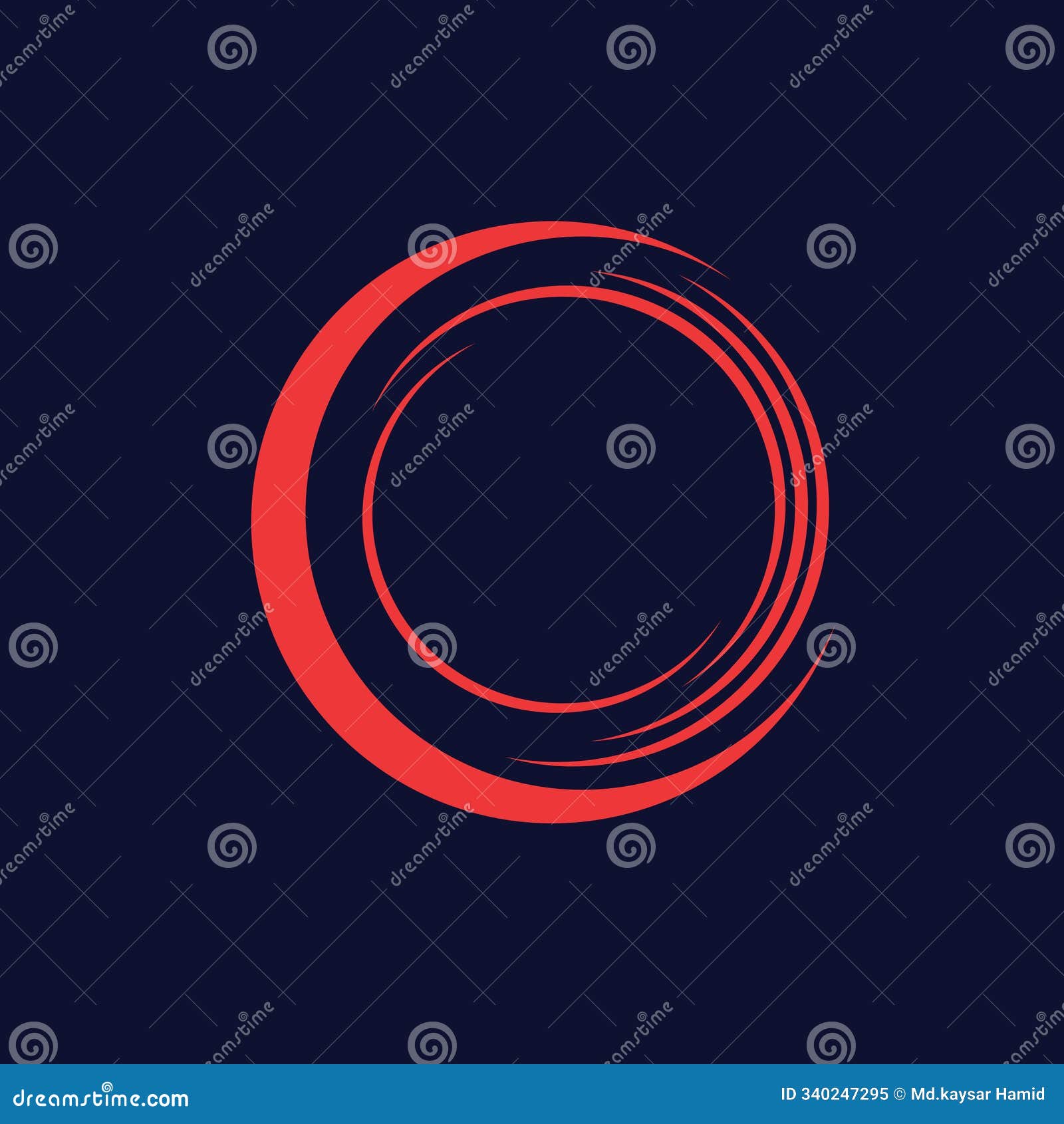 A Vector Design of Red Circle with Dark Blue Background. Stock ...