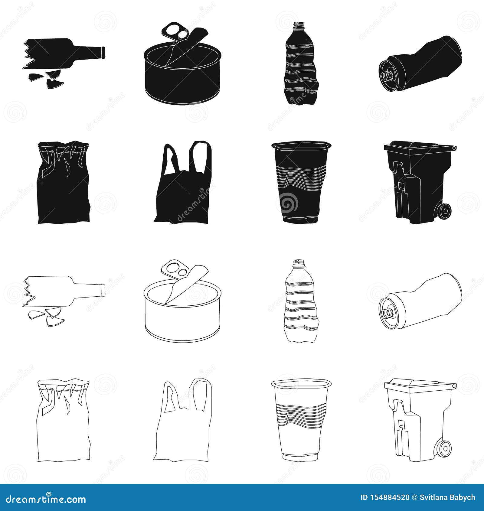 Vector Design of Refuse and Junk Icon. Collection of Refuse and Waste ...