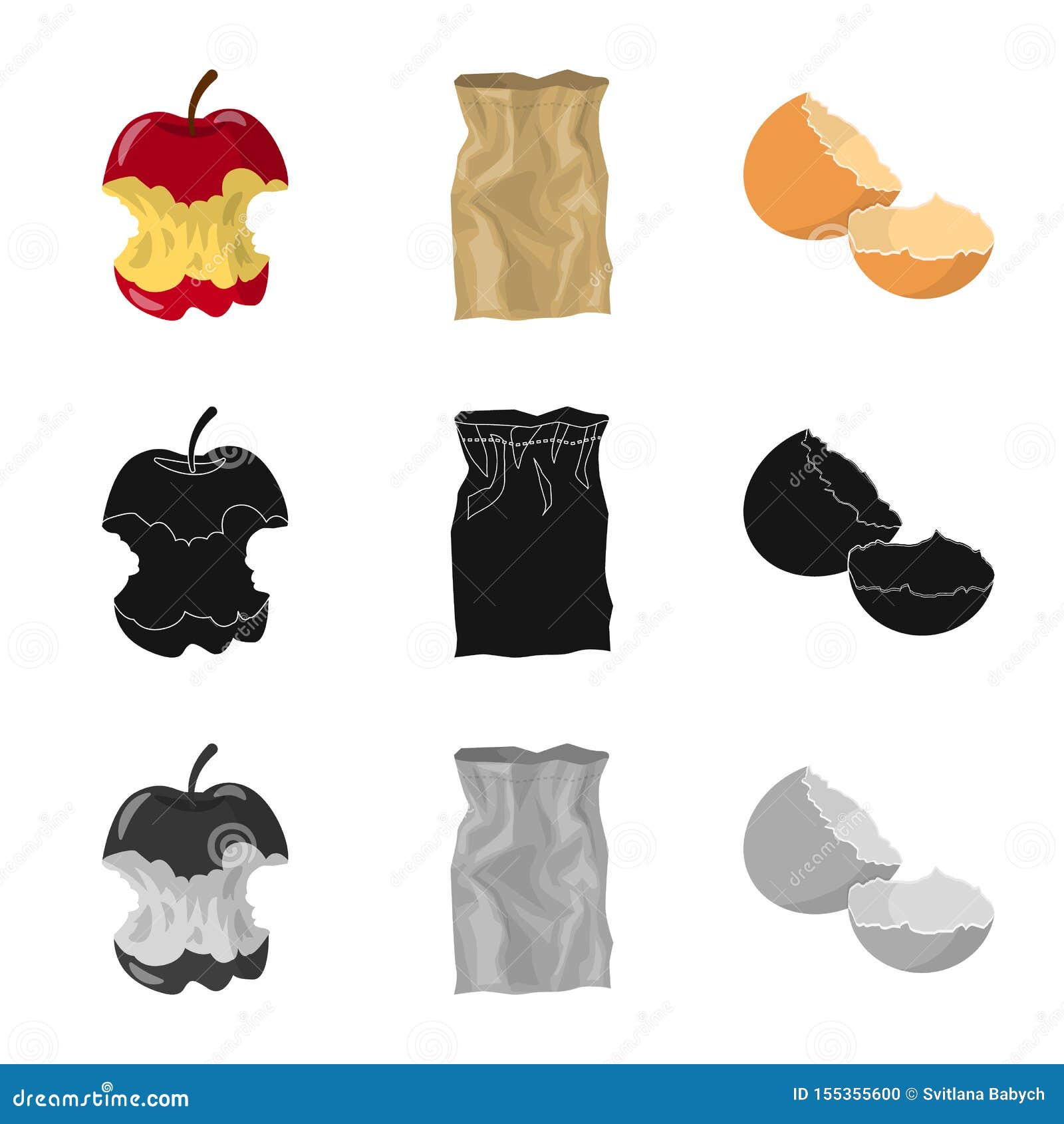 Vector Design of Refuse and Junk Icon. Collection of Refuse and Waste ...