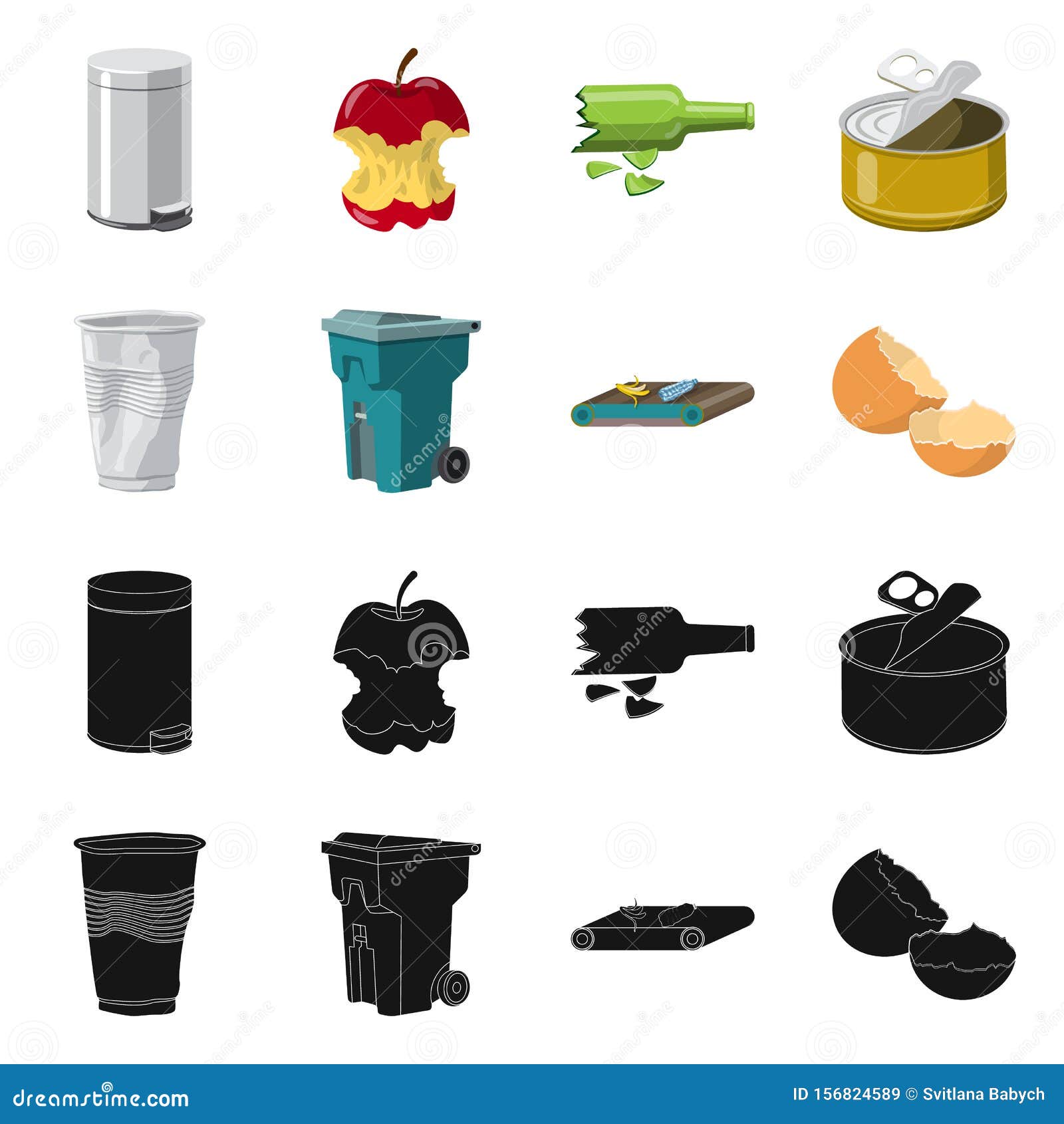 Vector Design of Refuse and Junk Icon. Collection of Refuse and Waste ...