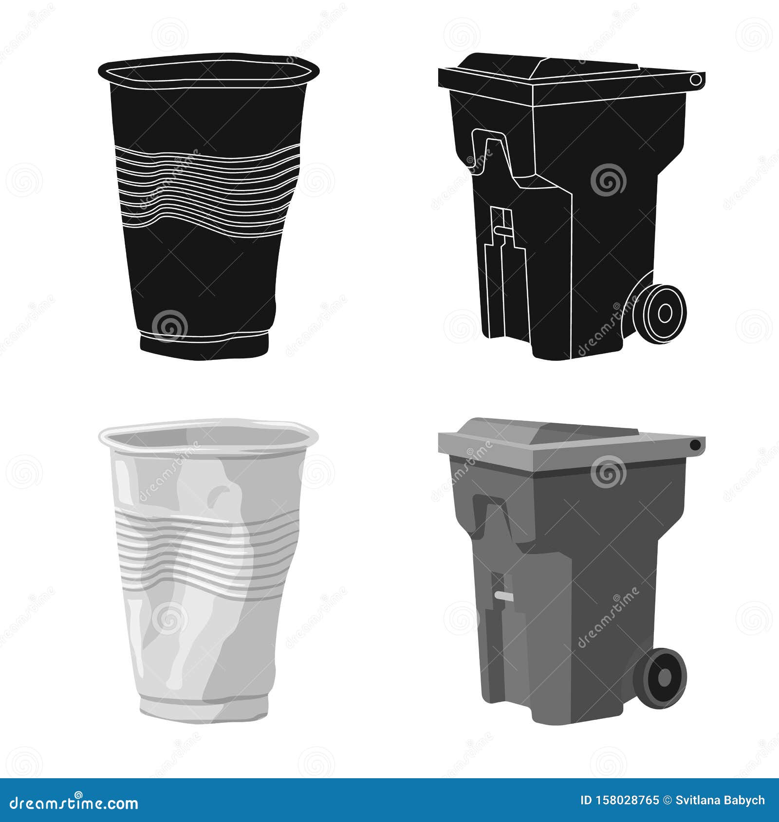 Vector Design of Refuse and Junk Icon. Set of Refuse and Waste Stock ...