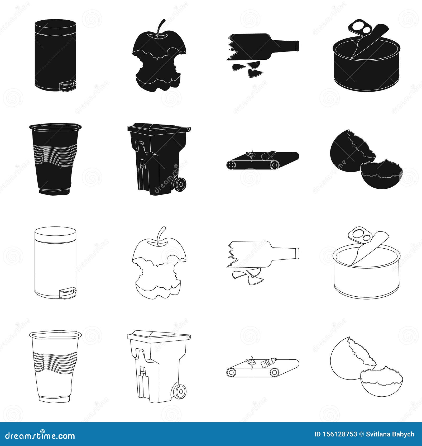 Isolated Object of Refuse and Junk Logo. Collection of Refuse and Waste ...