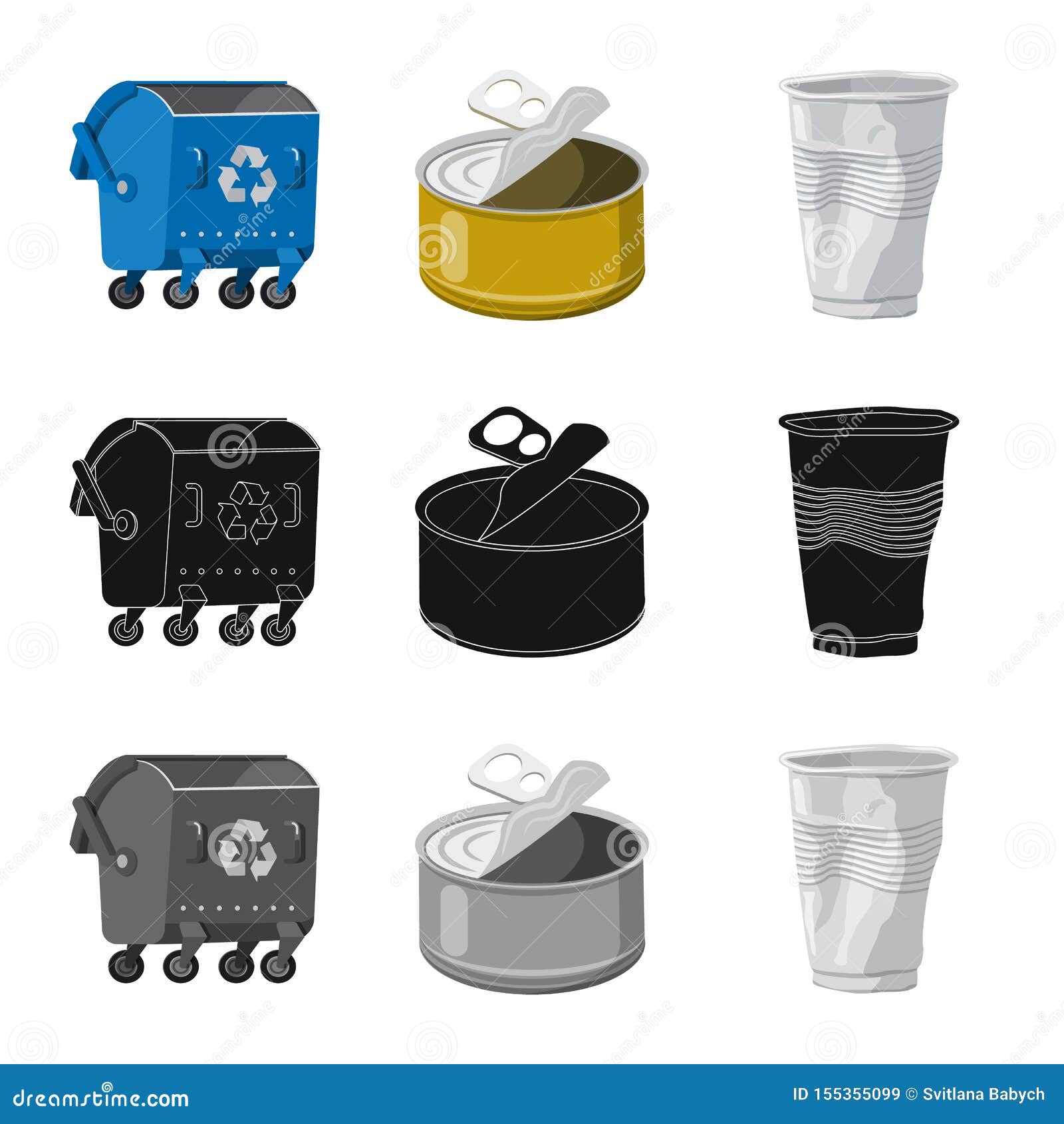 Vector Design of Refuse and Junk Sign. Set of Refuse and Waste Stock ...