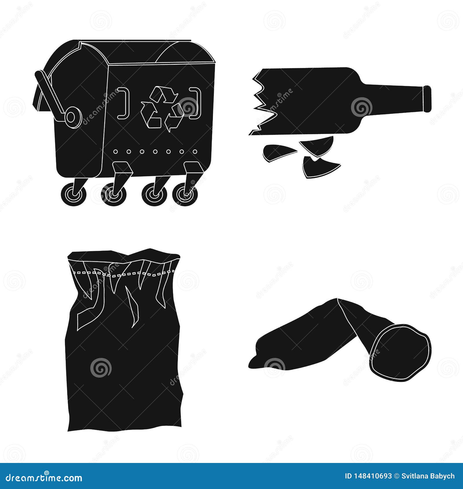 Vector Design of Refuse and Junk Symbol. Collection of Refuse and Waste ...