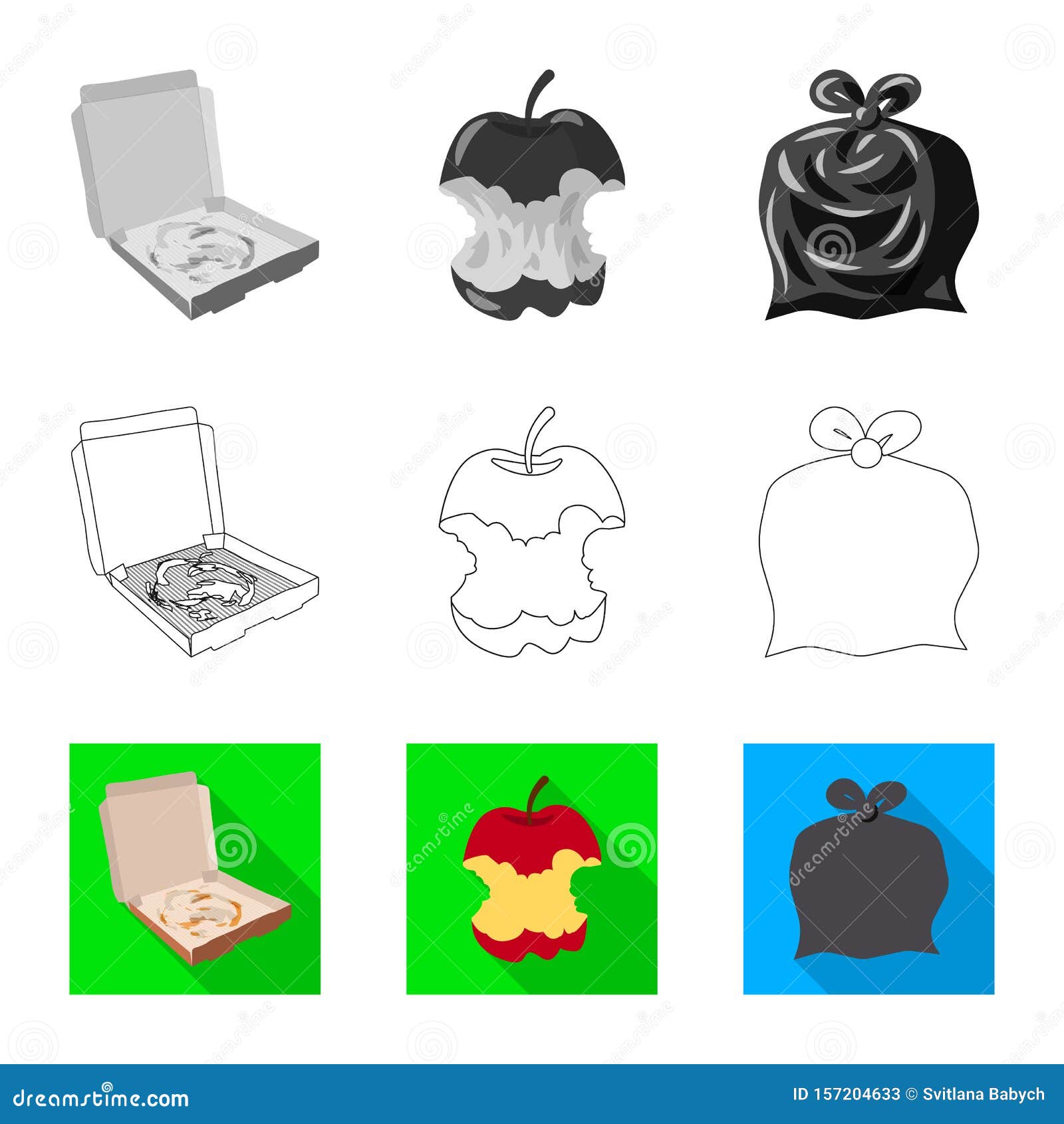 Vector Design of Refuse and Junk Symbol. Set of Refuse and Waste Vector ...