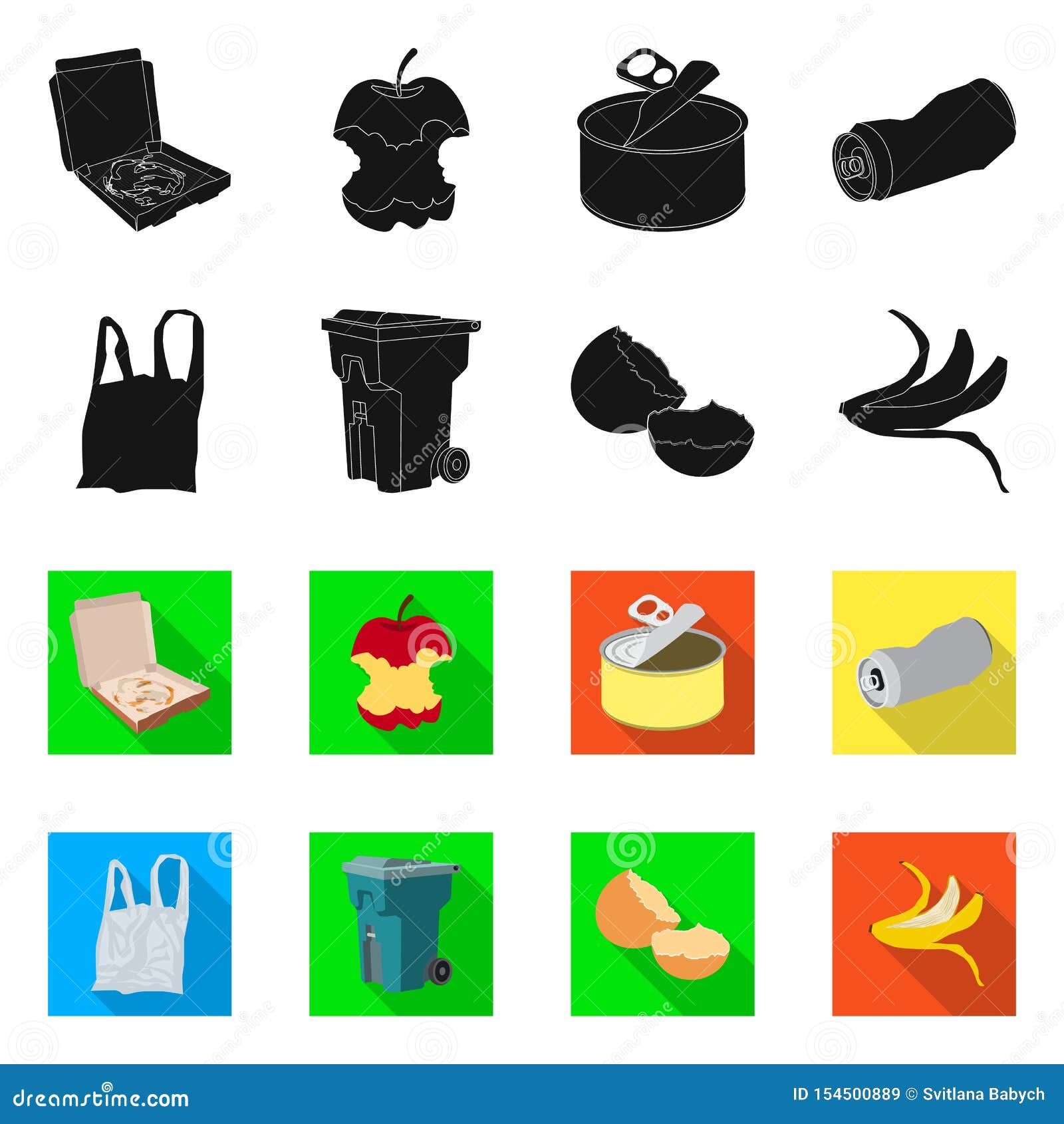 Vector Design of Refuse and Junk Symbol. Set of Refuse and Waste Stock ...