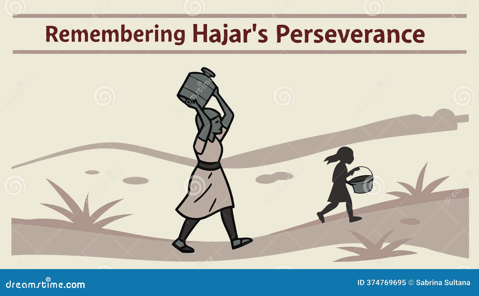 Remembering Hajar Vector, Islamic History And Perseverance Design ...