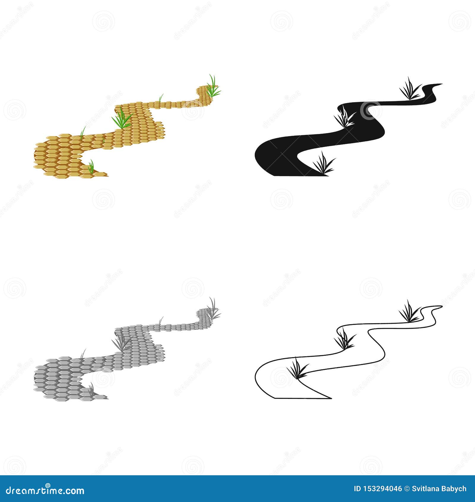 Vector Design of Road and Scenery Icon. Collection of Road and Footpath ...