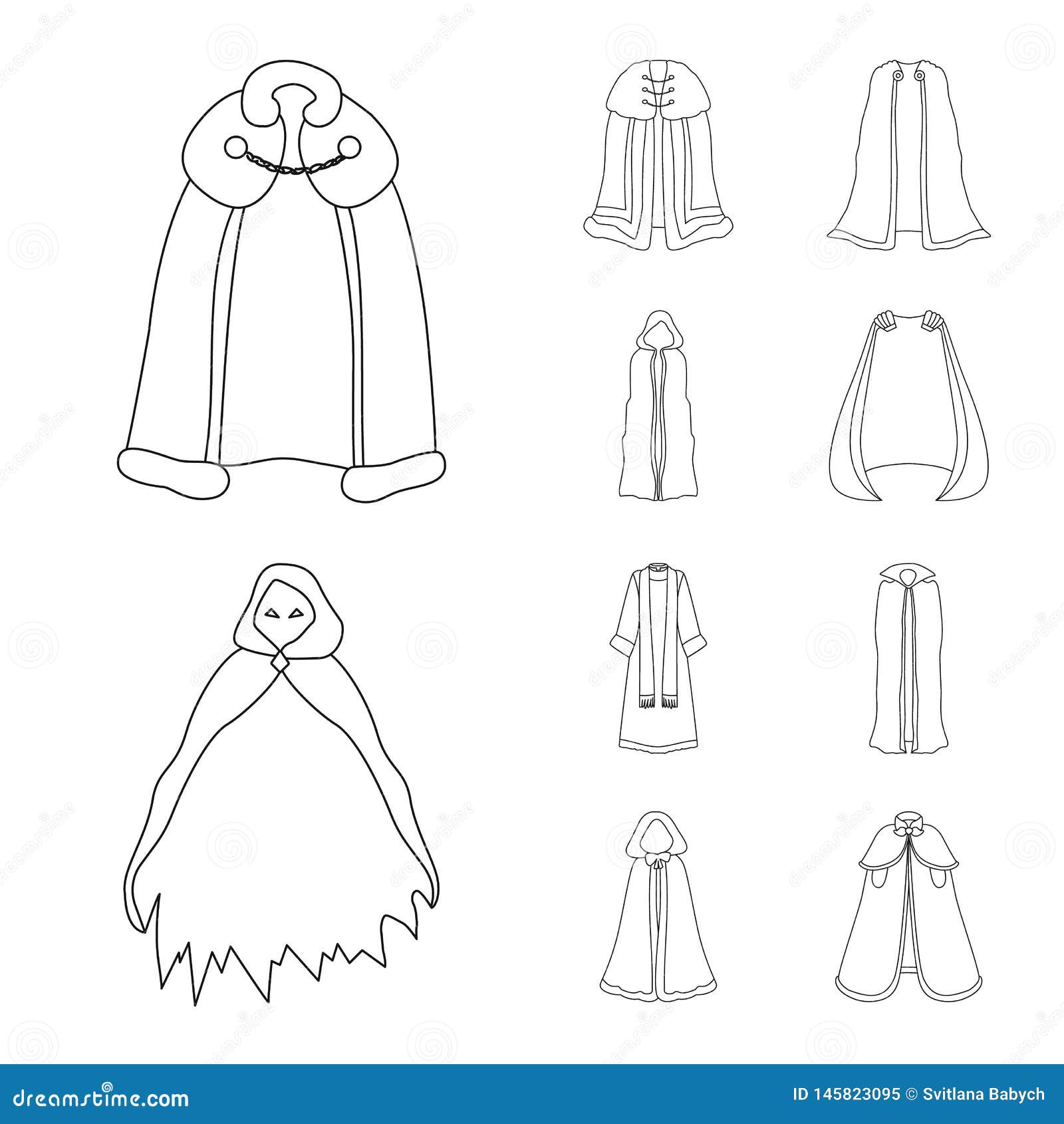 Vector Design of Robe and Garment Symbol. Collection of Robe and Cloth ...