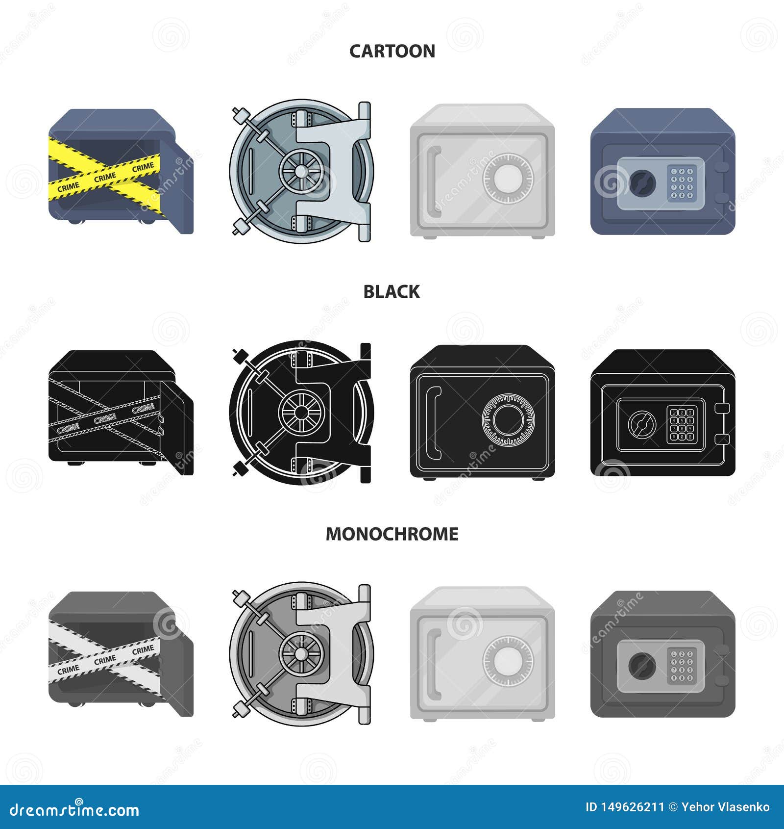 Isolated Object of Safe and Open Logo. Set of Safe and Container Vector ...