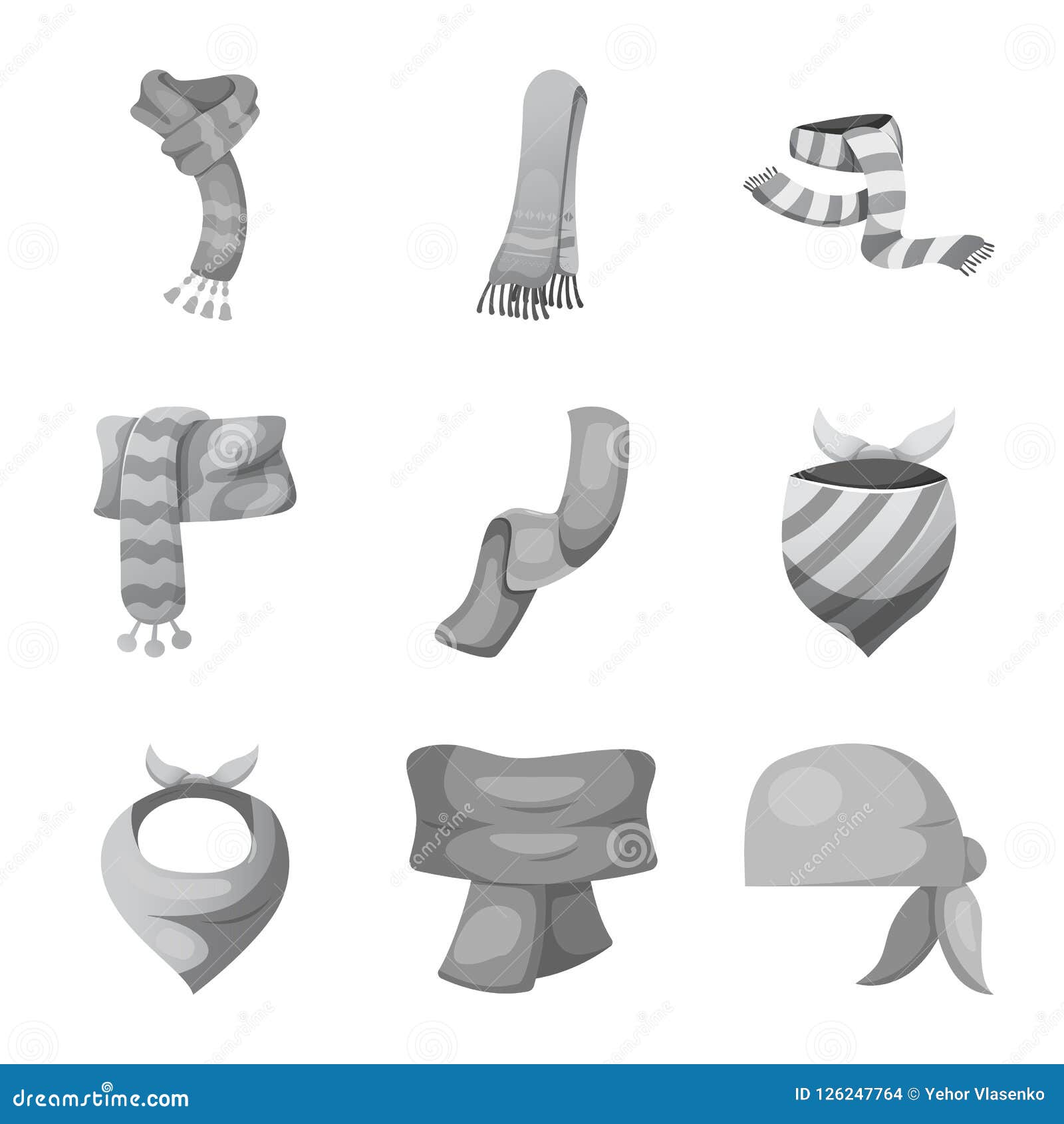 Vector Design of Scarf and Shawl Icon. Set of Scarf and Accessory ...