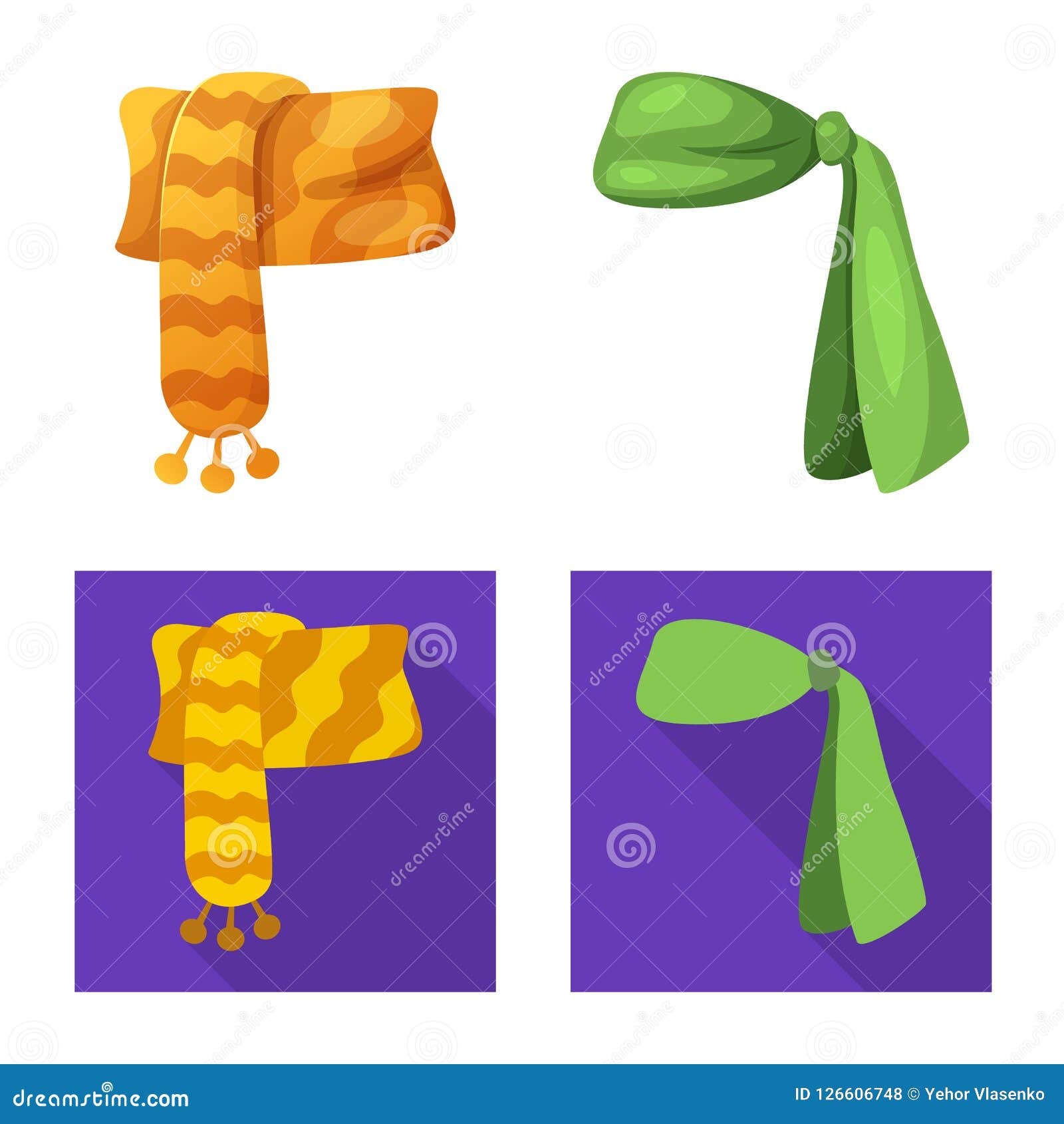 Vector Design of Scarf and Shawl Icon. Set of Scarf and Accessory ...