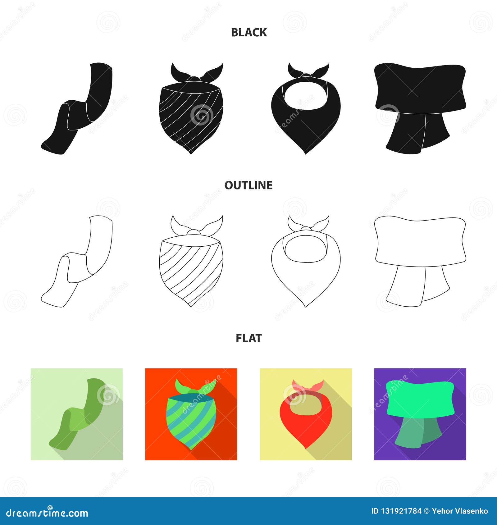 Vector Design of Scarf and Shawl Icon. Set of Scarf and Accessory Stock ...