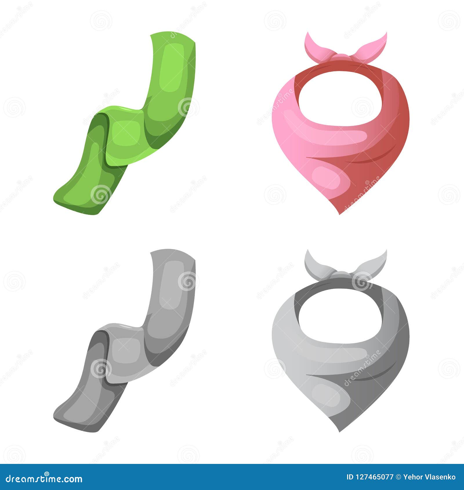 Isolated Object of Scarf and Shawl Symbol. Collection of Scarf and ...