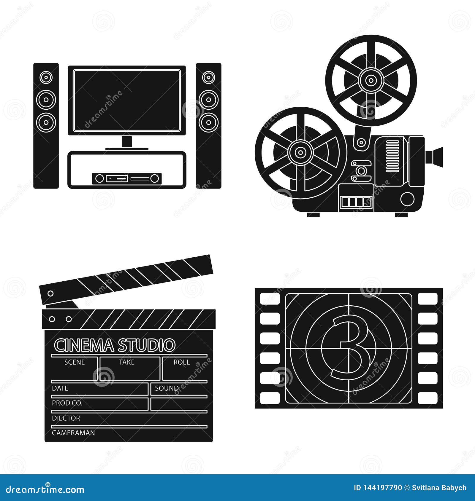 Vector Design of Session and Viewing Icon. Collection of Session and ...