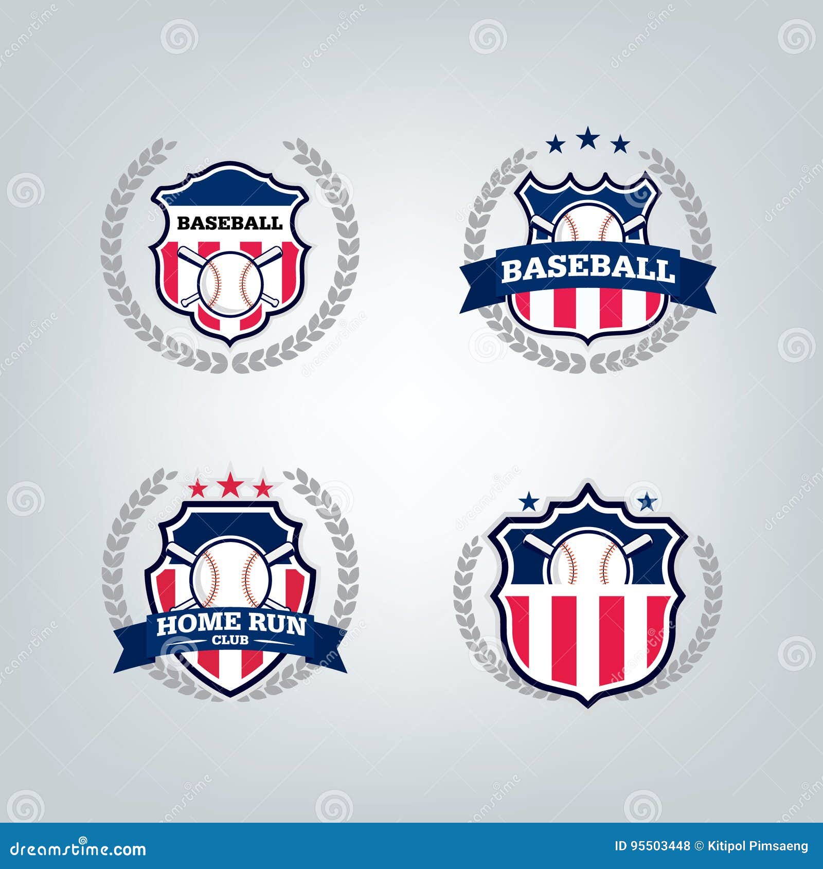 Vector Design Set of Baseball Sport Team Logo Stock Vector ...