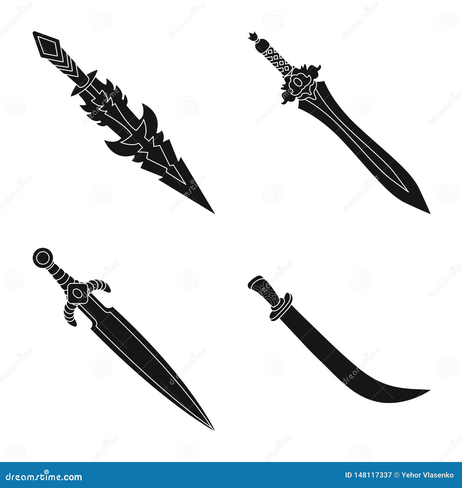 Vector Design of Sharp and Blade Logo. Set of Sharp and Dagger Stock ...