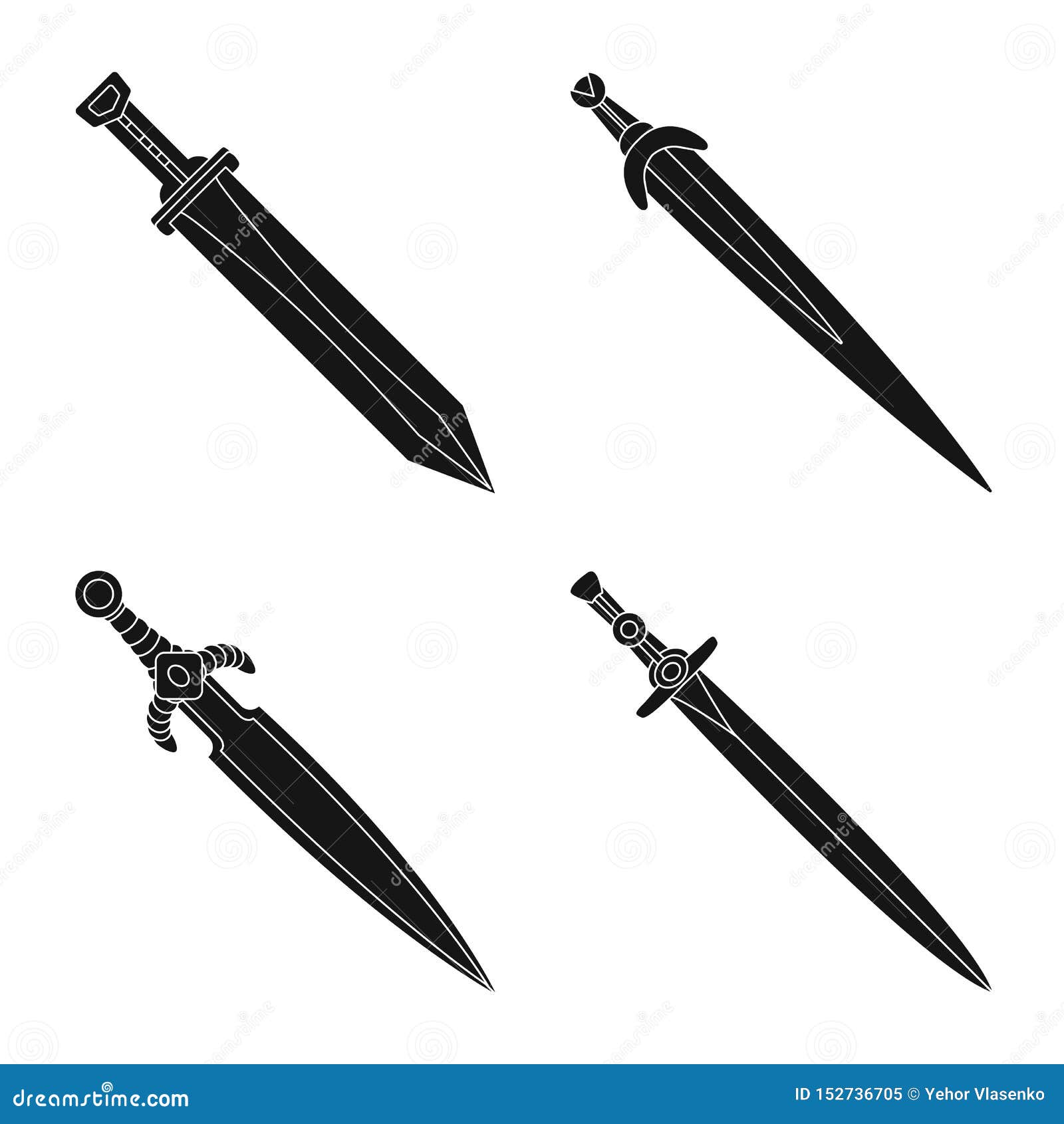 Vector Design of Sharp and Blade Sign. Set of Sharp and Dagger Stock ...