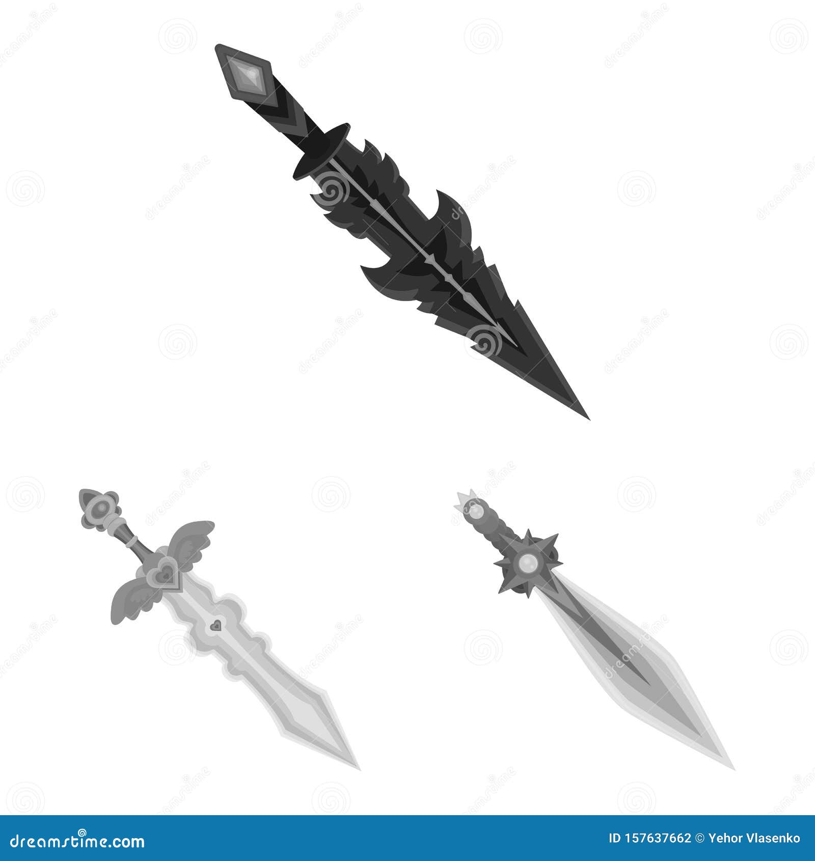 Vector Design of Sharp and Blade Symbol. Collection of Sharp and Dagger ...