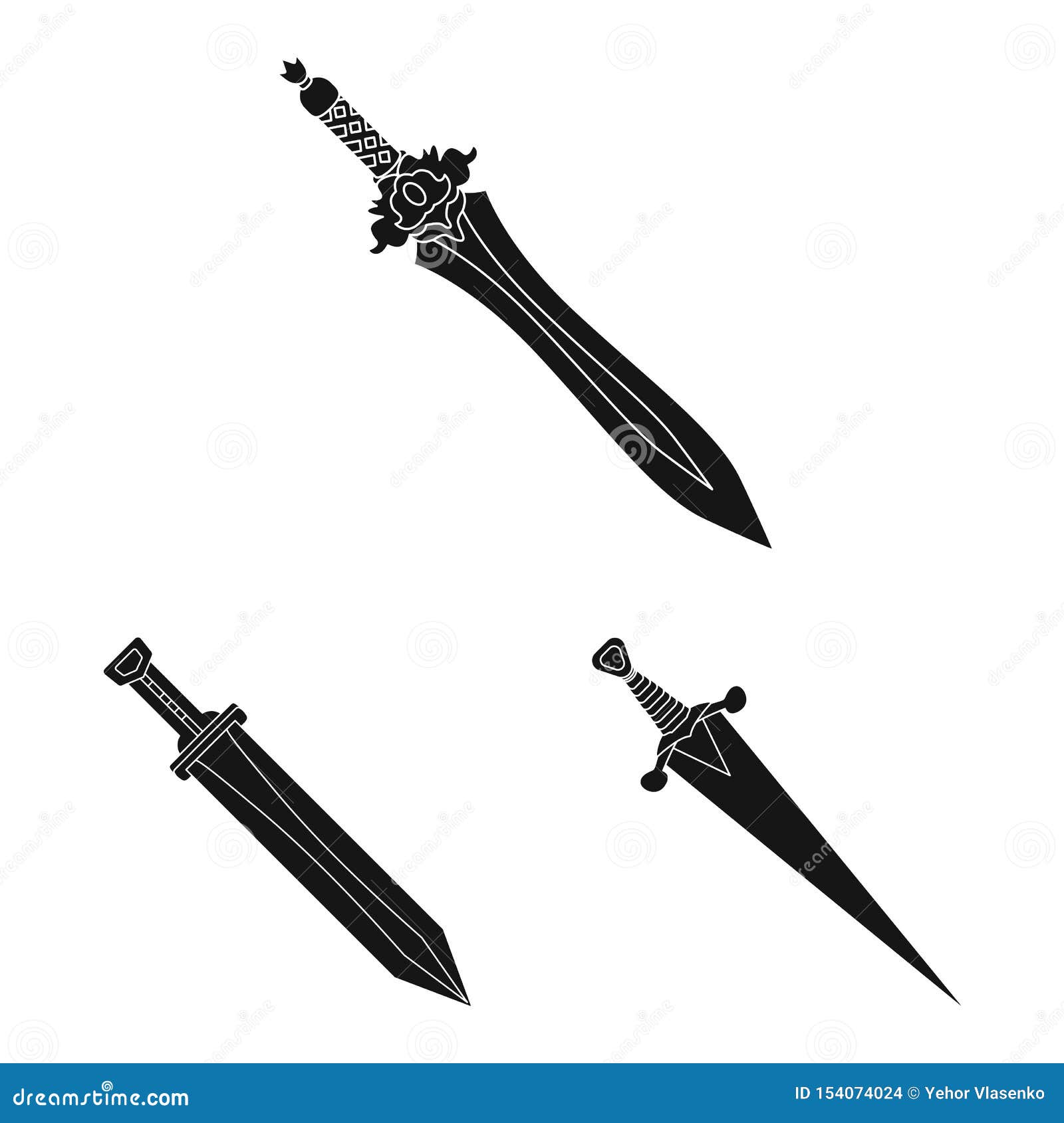 Vector Design of Sharp and Blade Symbol. Set of Sharp and Dagger Stock ...