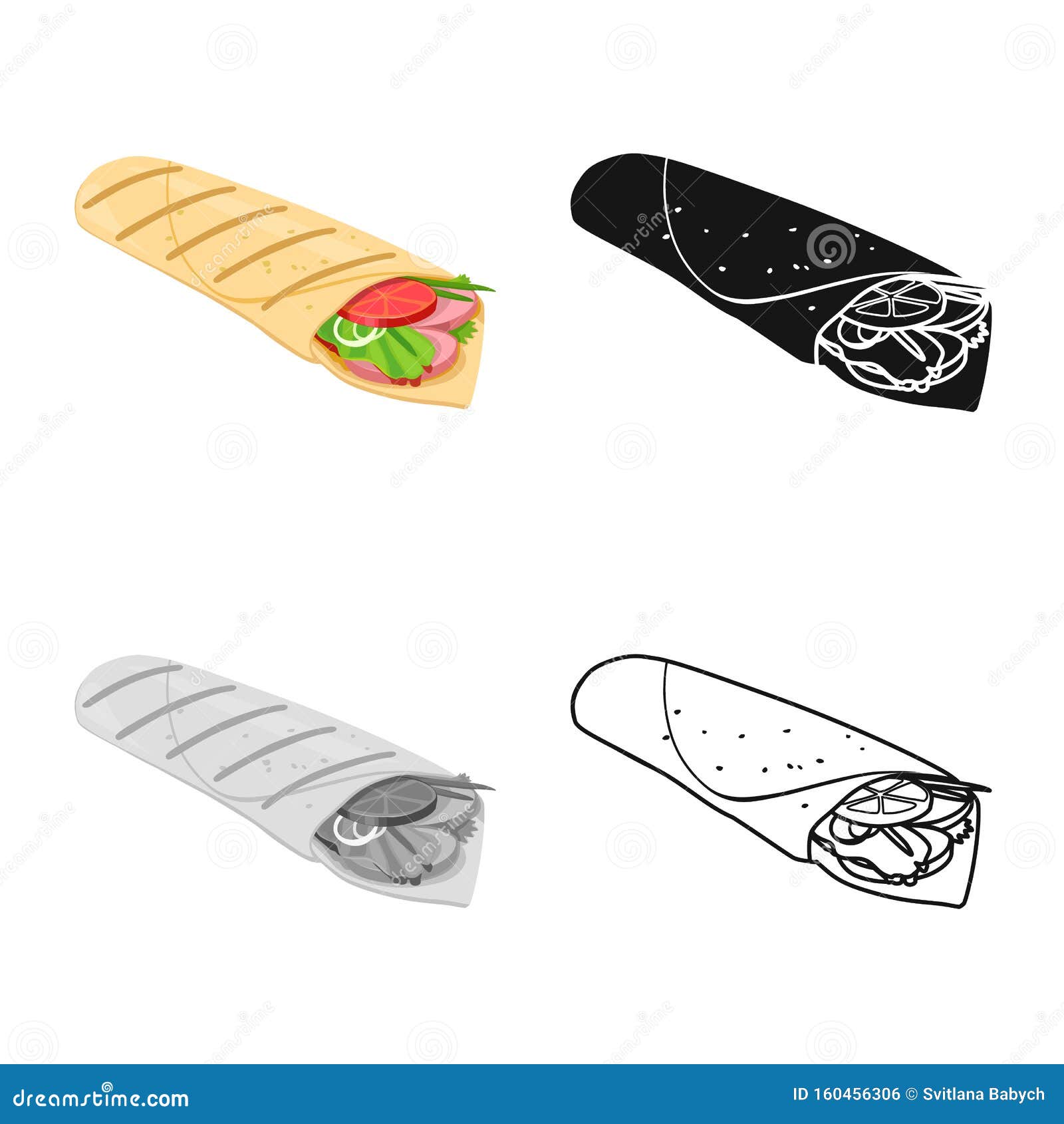 Vector Design of Shawarma and Roll Icon. Graphic of Shawarma and Food ...